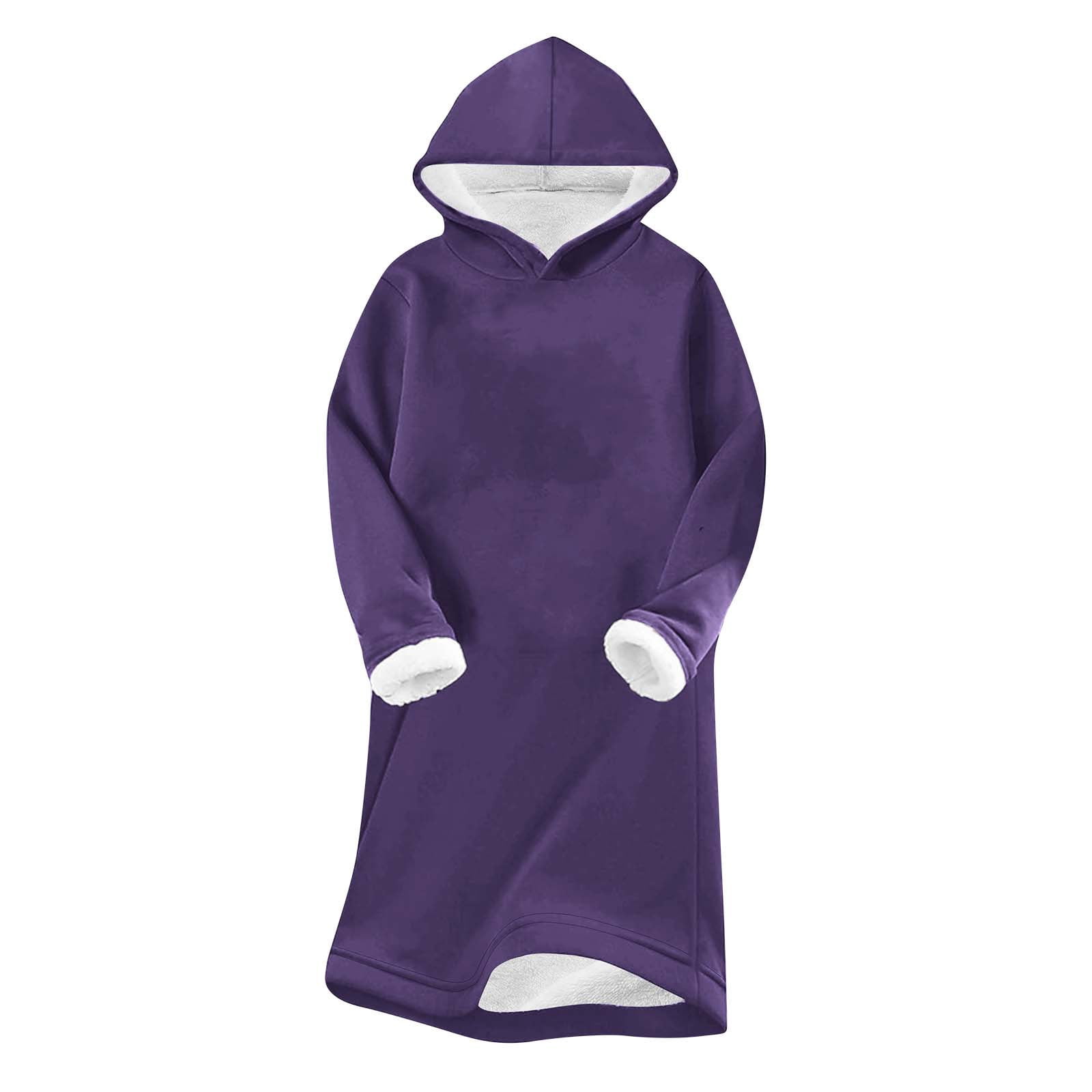 Kaemgyyd Long Sleeve Dress for Women Winter Warm Fleece Sherpa Lined ...