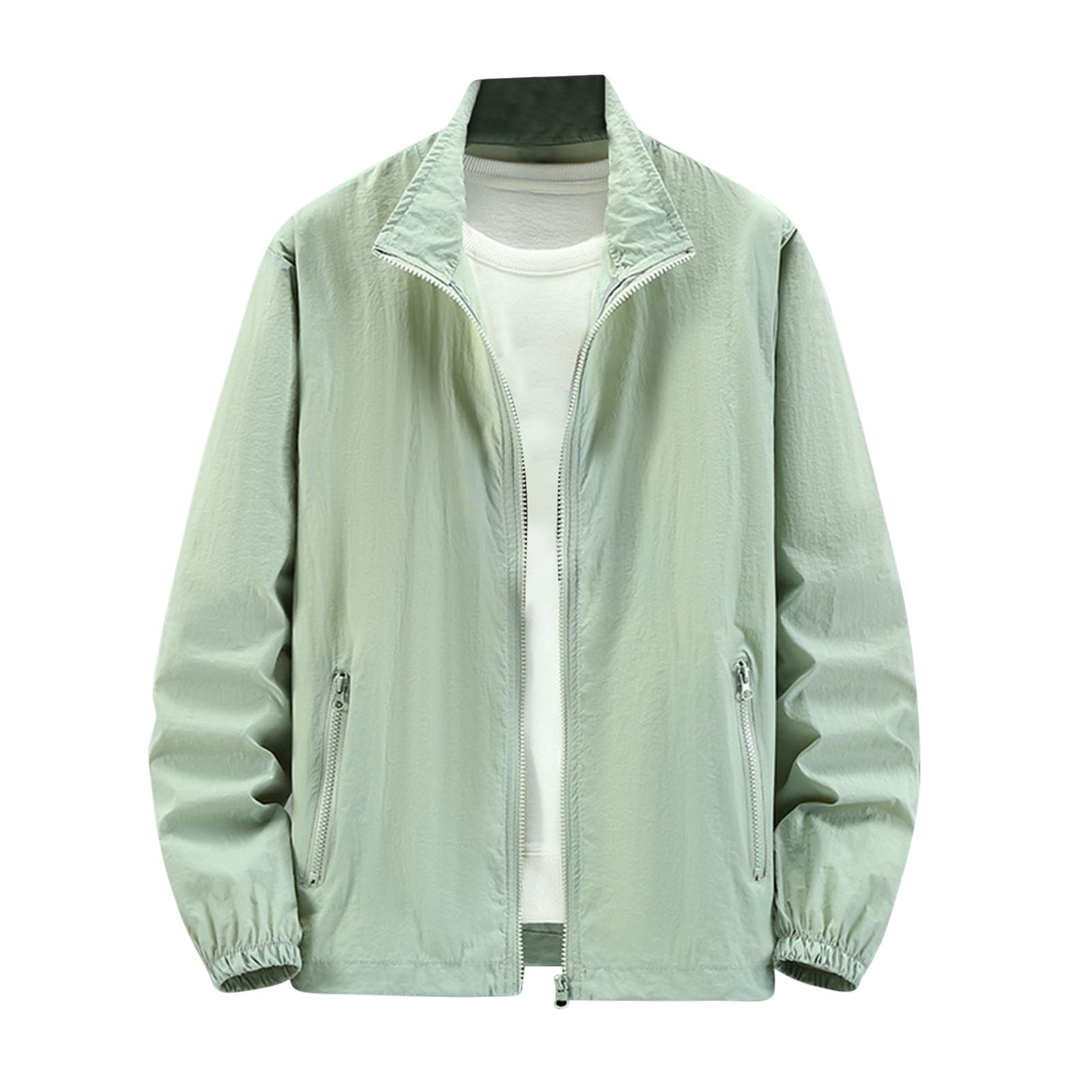 Kaemgyyd Men's Lightweight Jacket Summer Long Sleeve Casual Coat Spring ...
