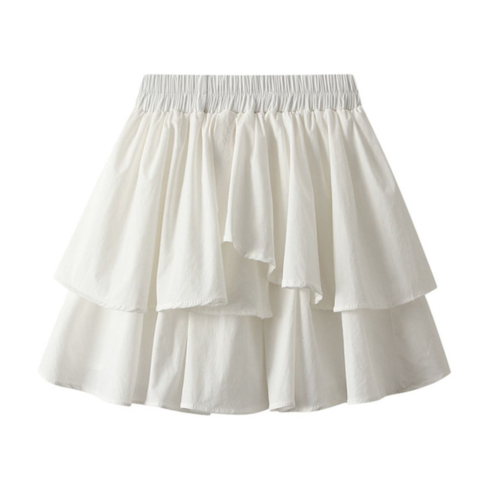 Kaemgyyd Mini Skirt for Women Casual Loose Elastic High Waist Ruffle ...