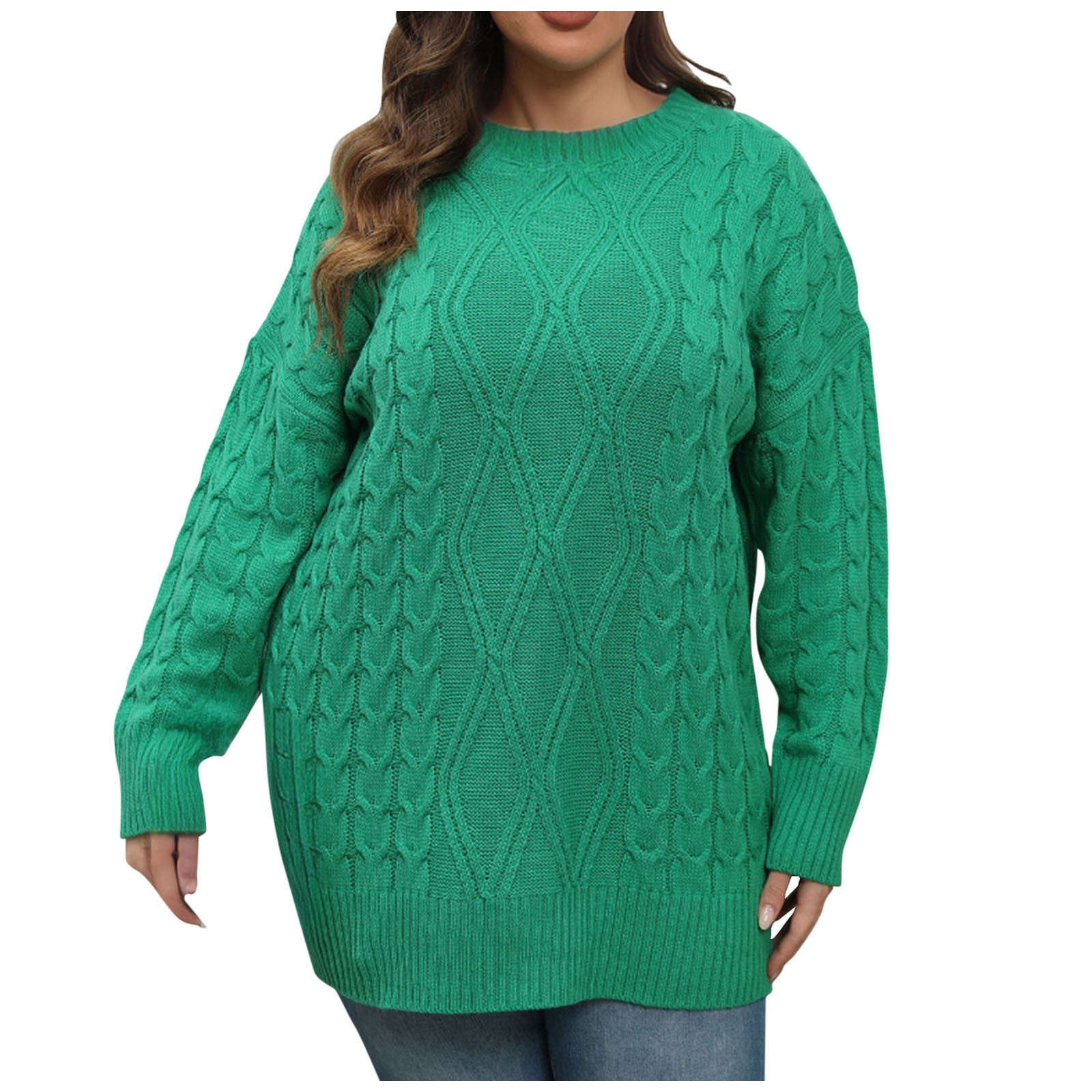 Kaemgyyd Oversized Sweaters for Women Long Sleeve Crew Neck Loose ...