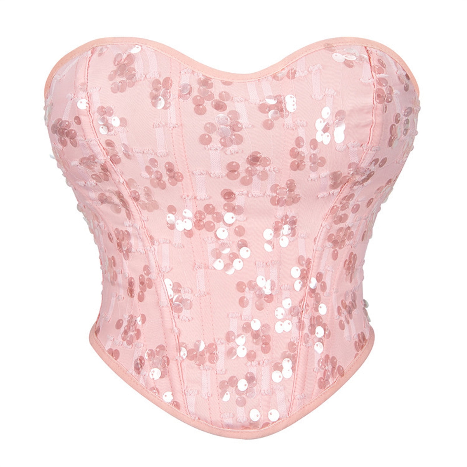 Kaemgyyd Sparkle Corset Top for Women Fashion Glitter Sequin Solid ...