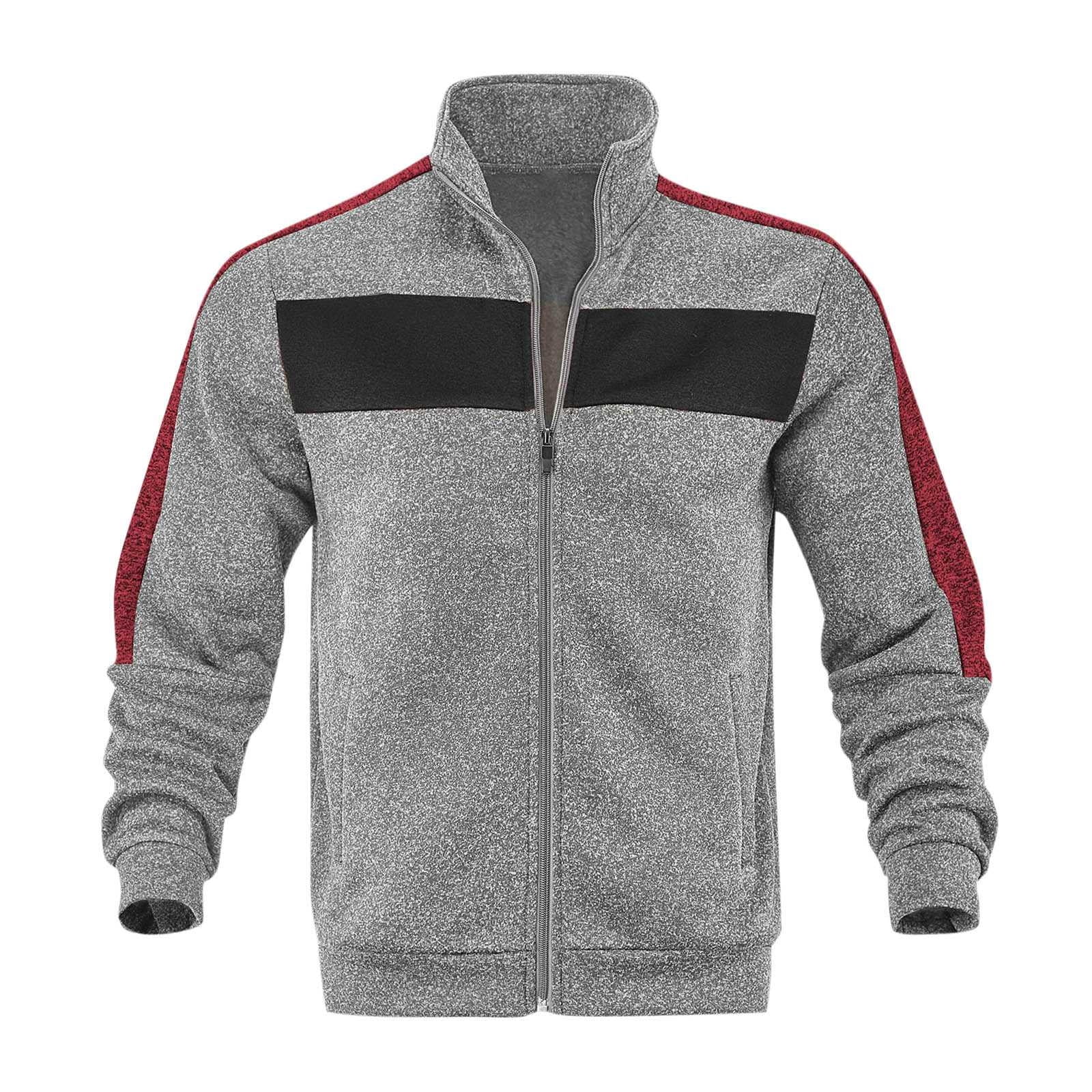 Kaemgyyd Winter Coats for Men Full Zip Lightweight Color Block Jackets ...