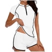 TOOYOU Women's Surfing Wetsuit Swimwears Short Sleeve Rash Guard ...