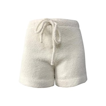 Emme Jordan Junior's Fuzzy Plush Pajama Shorts - Classic White Cheetah ...