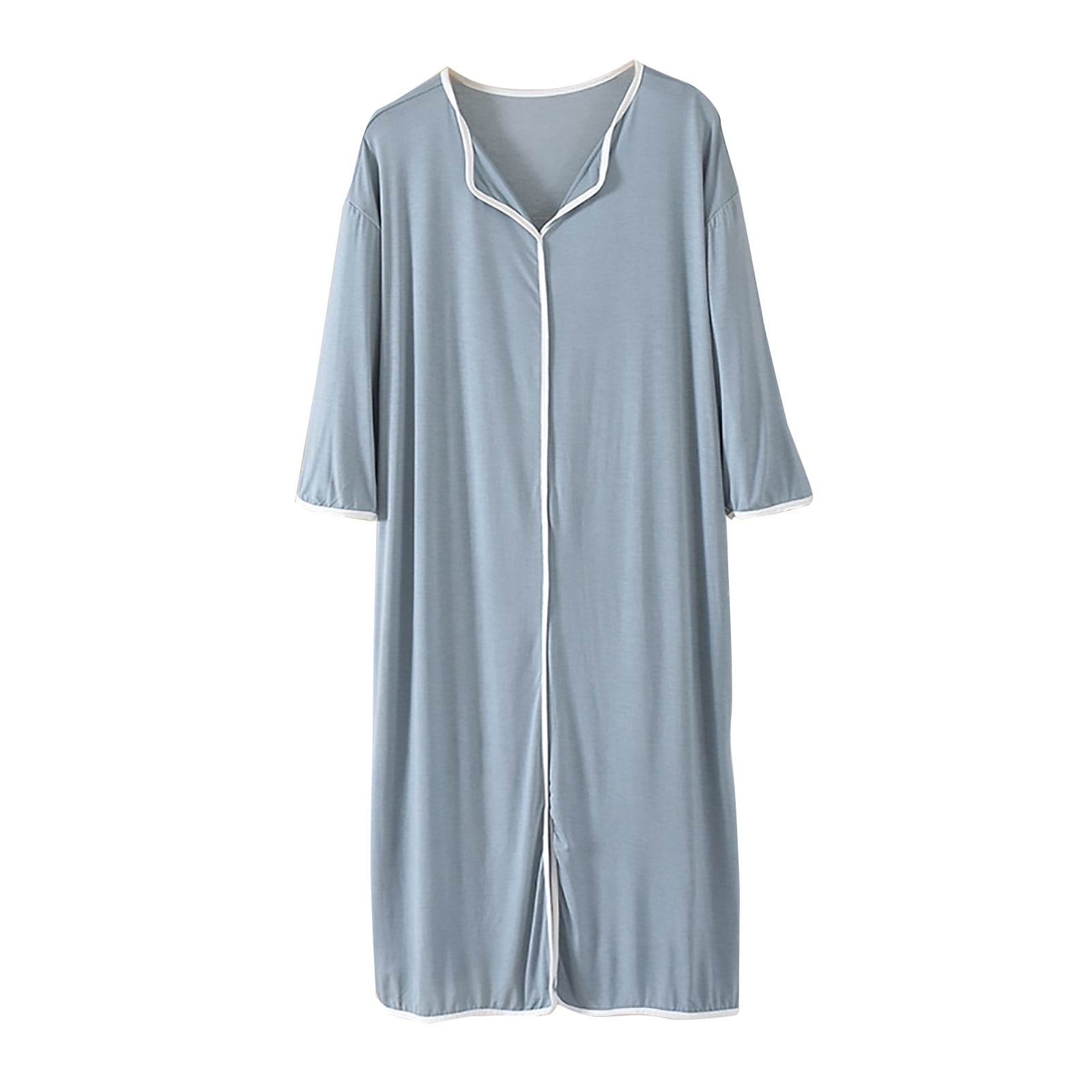 Kaemgyyd Women's Nightgown 3/4 Sleeve Sleepshirt Soft Comfy V Neck ...