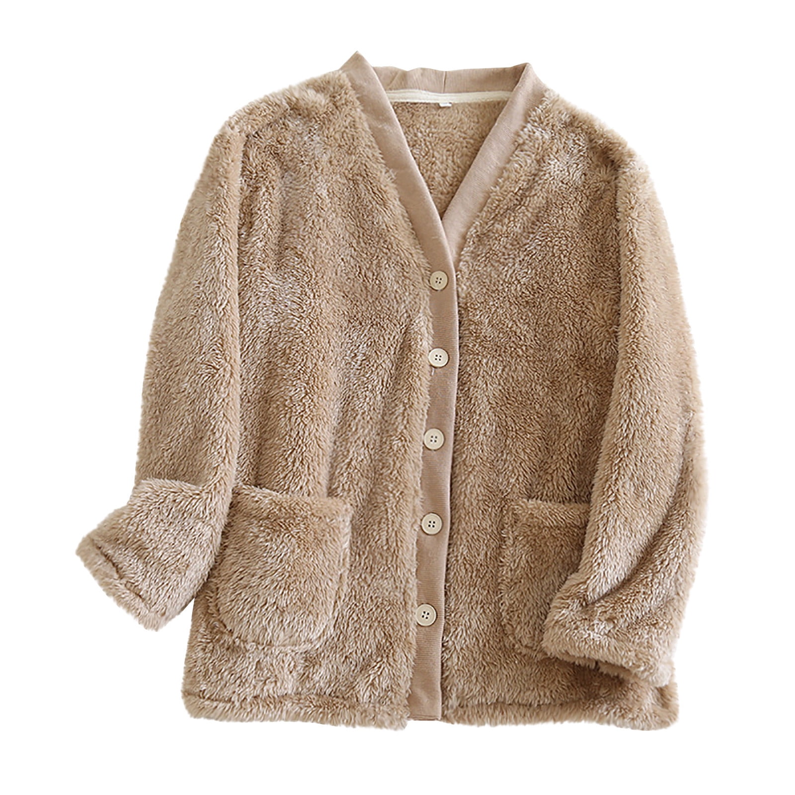Kaemgyyd Women's Plush Fleece Pajama Tops Winter Warm Cozy Loungewear ...