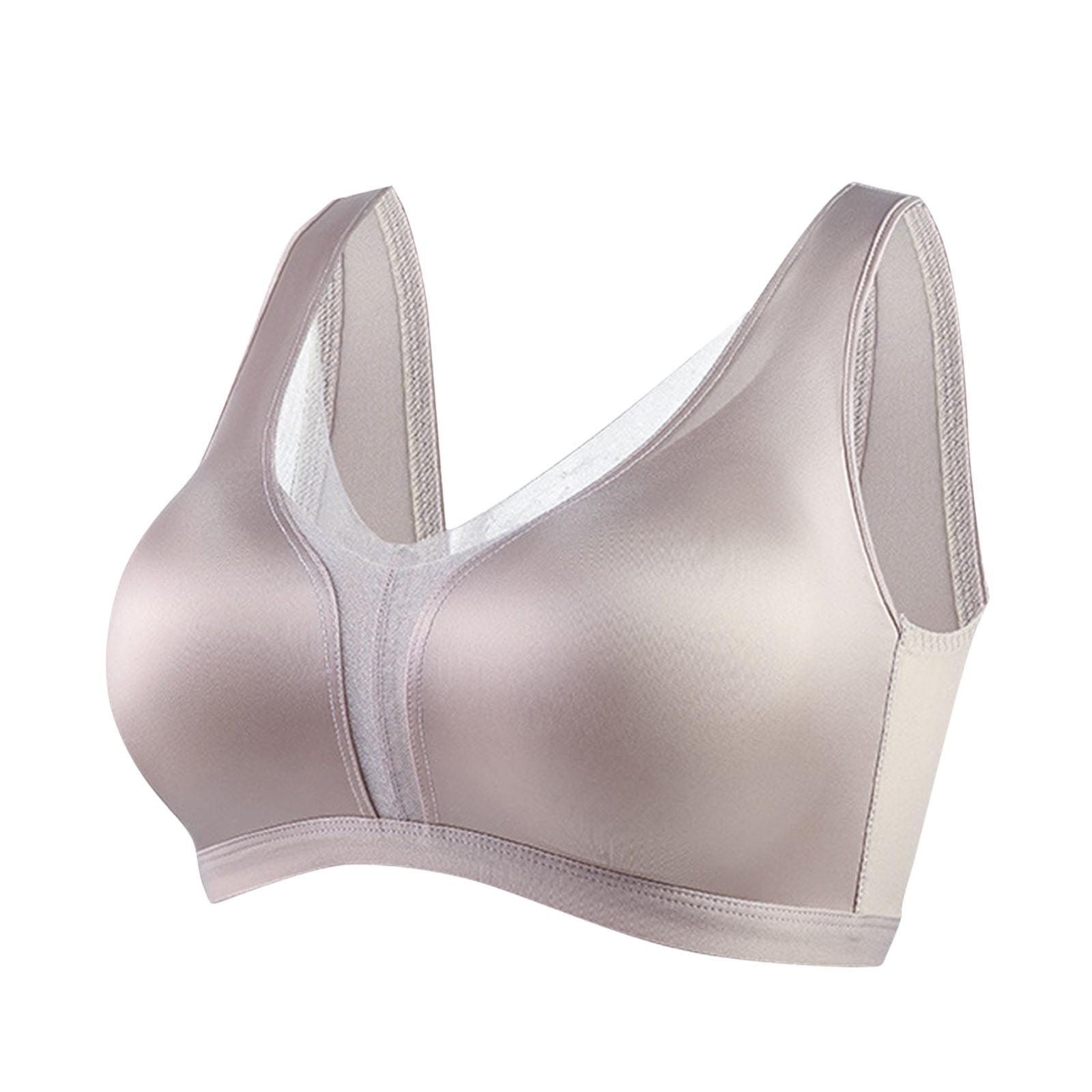 Kaemgyyd Women's Satin Bralette Plus Size Silk Wirefree Padded Mesh Bra ...