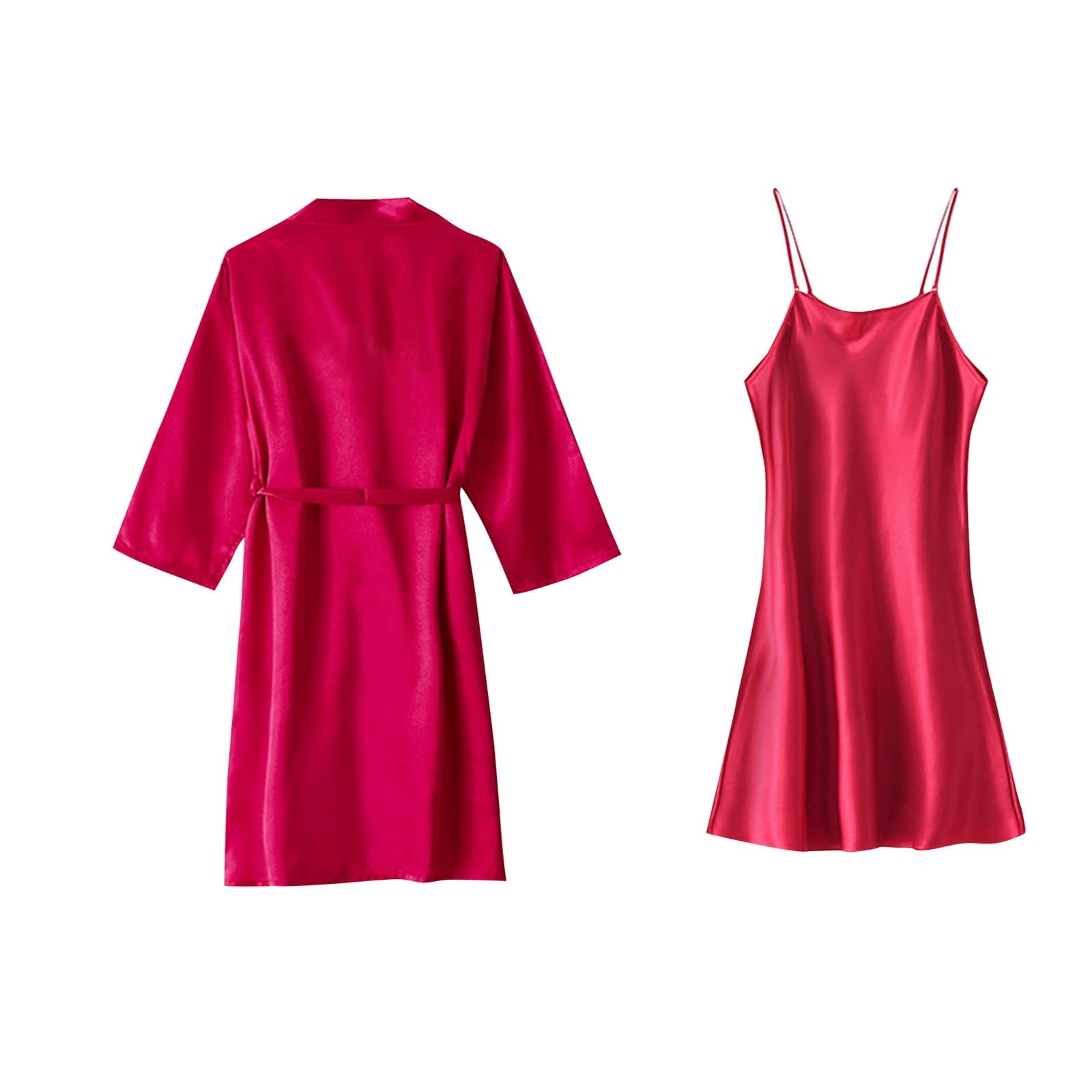 Kaemgyyd Women's Satin Robes Set with Nightgown Silk Bridal Party ...