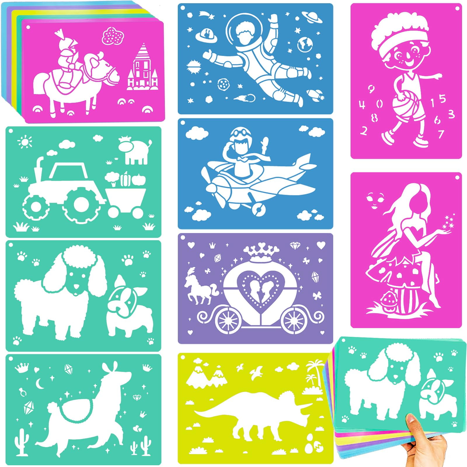 Kaemi 30pcs Drawing Stencils EC36 for Kids Painting Large Stencils ...