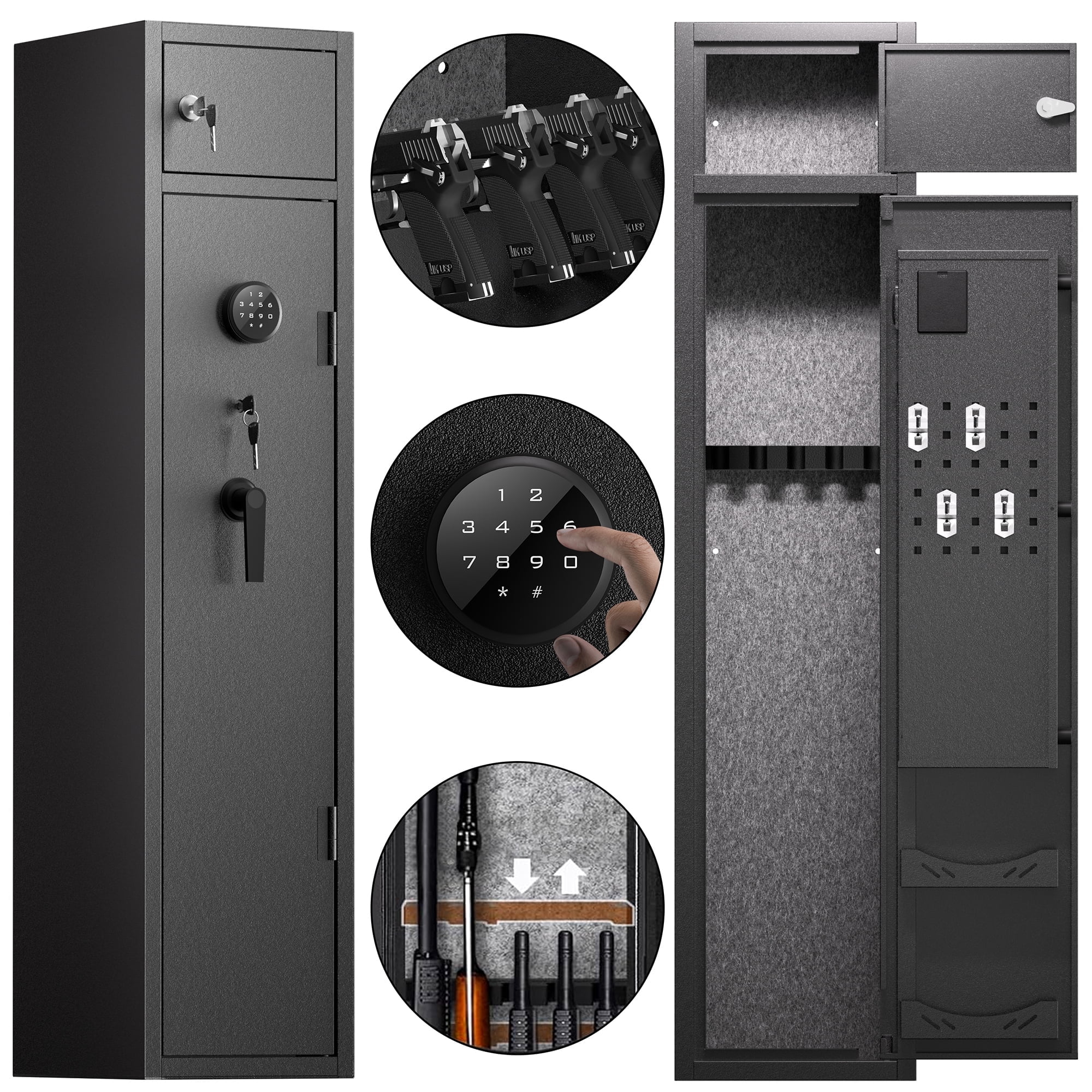 Kaer Gun Safes for Home Rifle and Pistols, Quick Access to 3-5 Gun ...