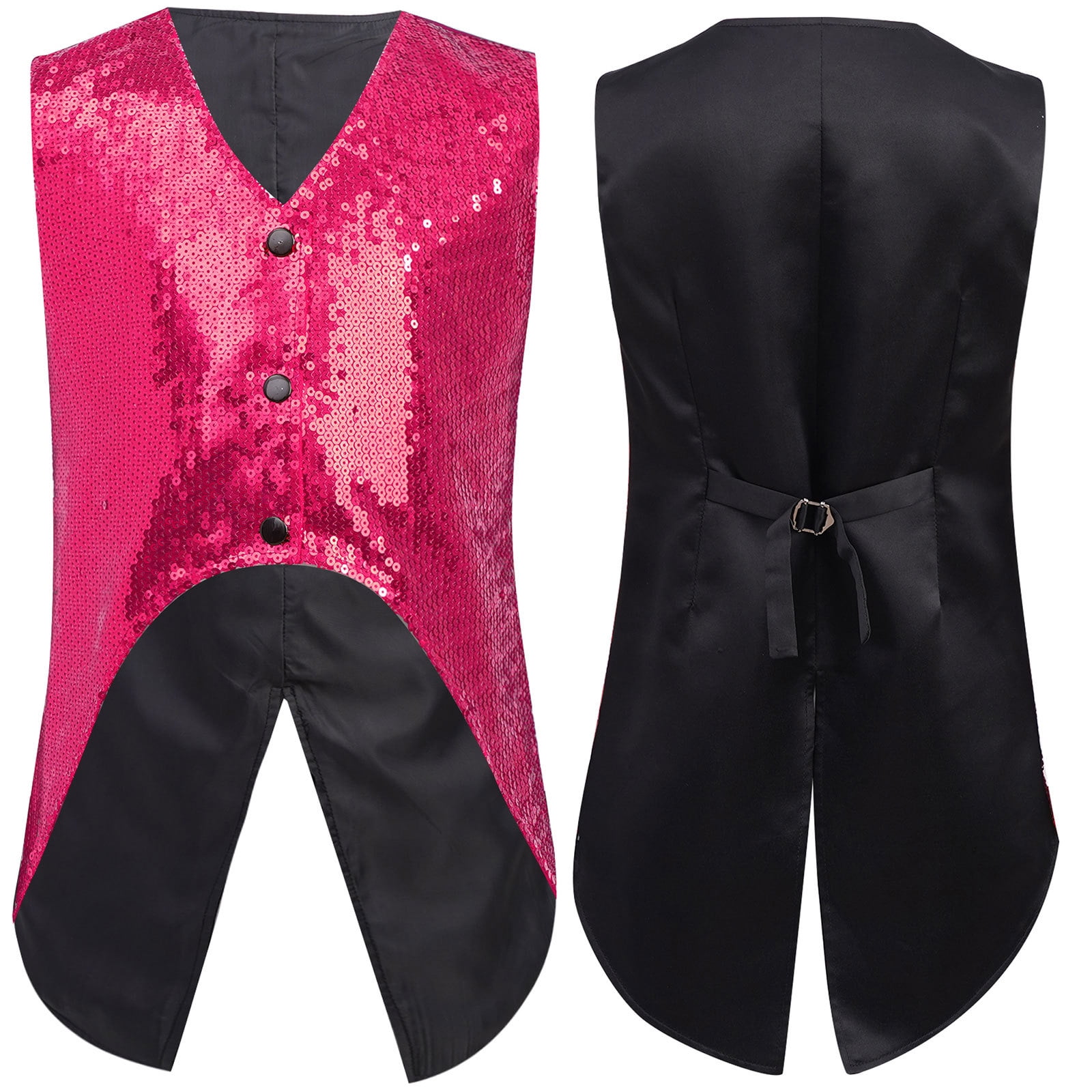 Kaerm Boys Girls Sparkly Waistcoat Jazz Hip-hop Dance Vest Tops Sequin ...