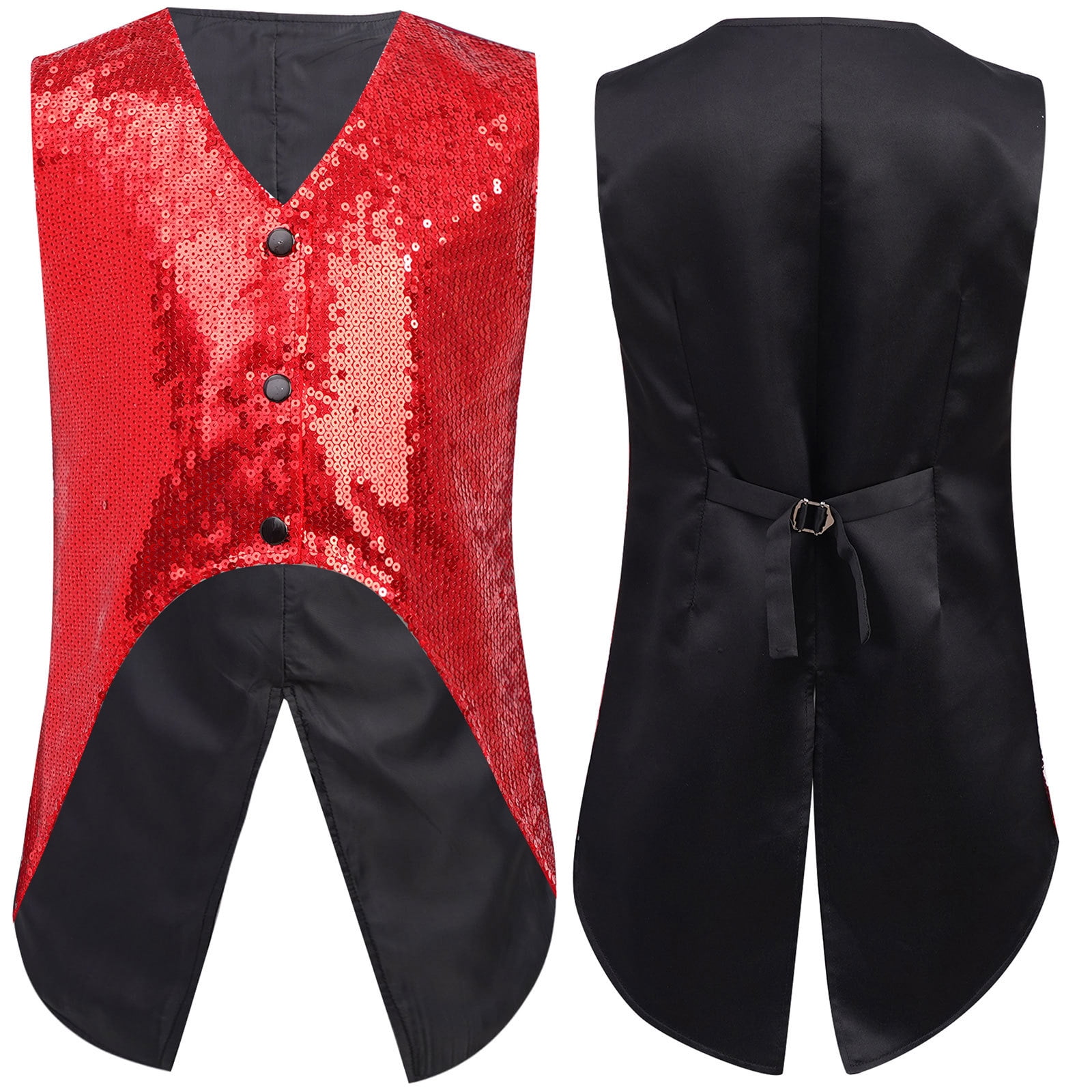 Kaerm Boys Girls Sparkly Waistcoat Jazz Hip-hop Dance Vest Tops Sequin ...