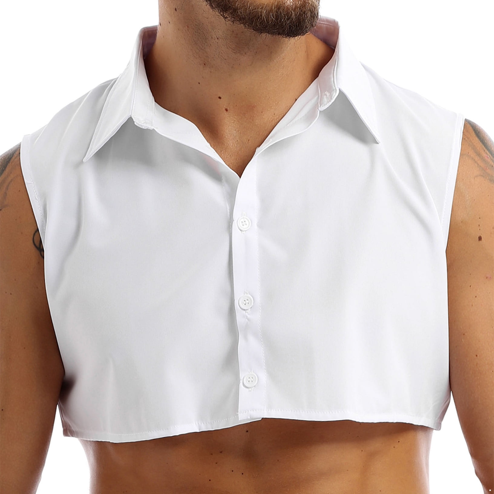 Kaerm Fake Collar Detachable Dickey Collar Blouse for Men Half Shirt ...