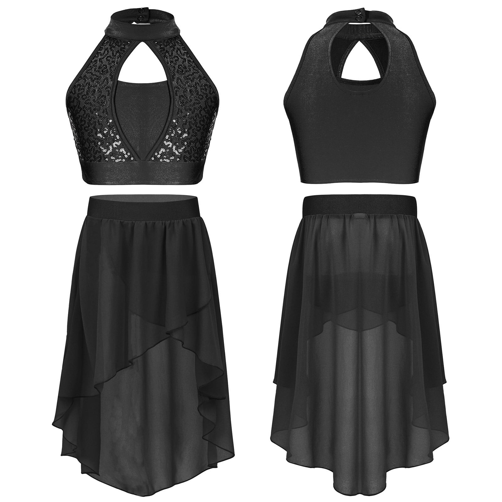 Kaerm Kids Girls 2 Piece Lyrical Ballet Performance Dance Outfits ...