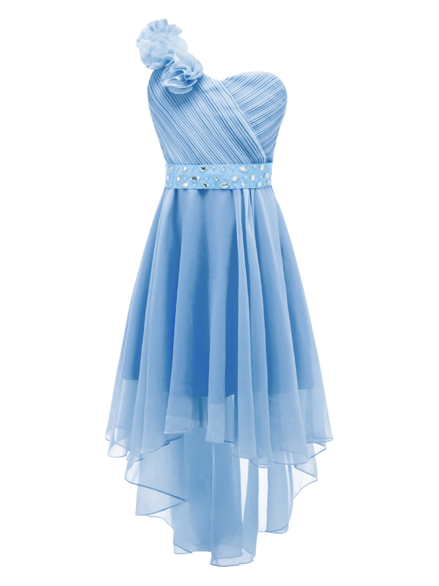 Kaerm Kids Girls Junior Bridesmaid Dresses Girl One-Shoulder Chiffon ...