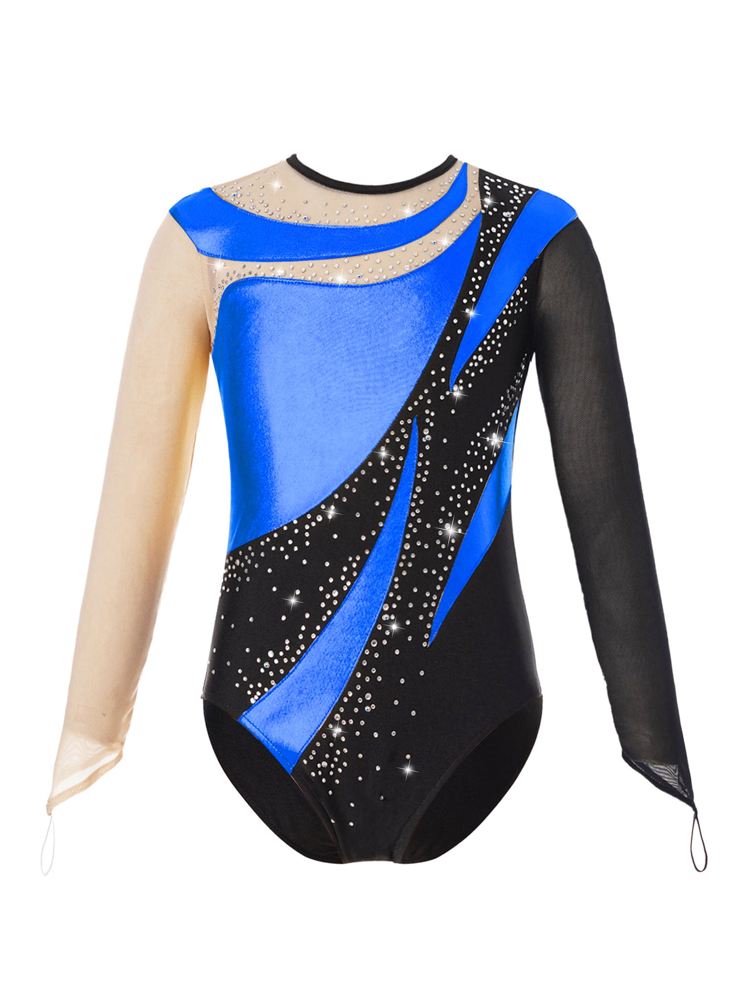 Kaerm Kids Girls Shiny Metallic Gymnastic Leotard Dance Bodysuit Mesh ...