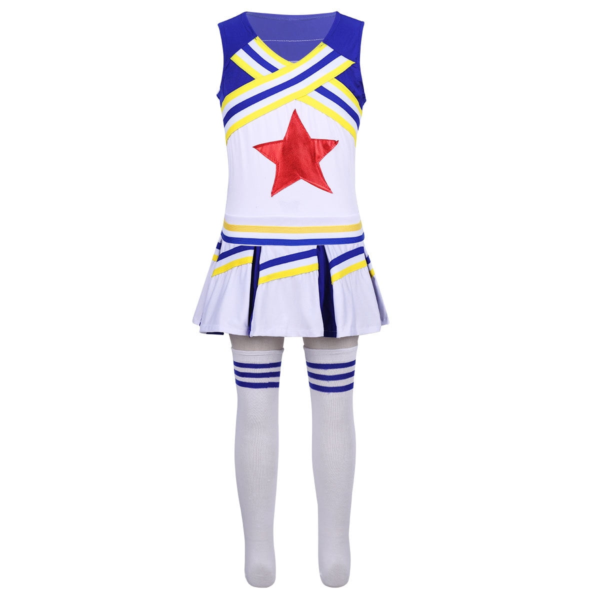Kaerm Kids Girls Shiny Star School Cheerleading Uniform Shell Top with ...