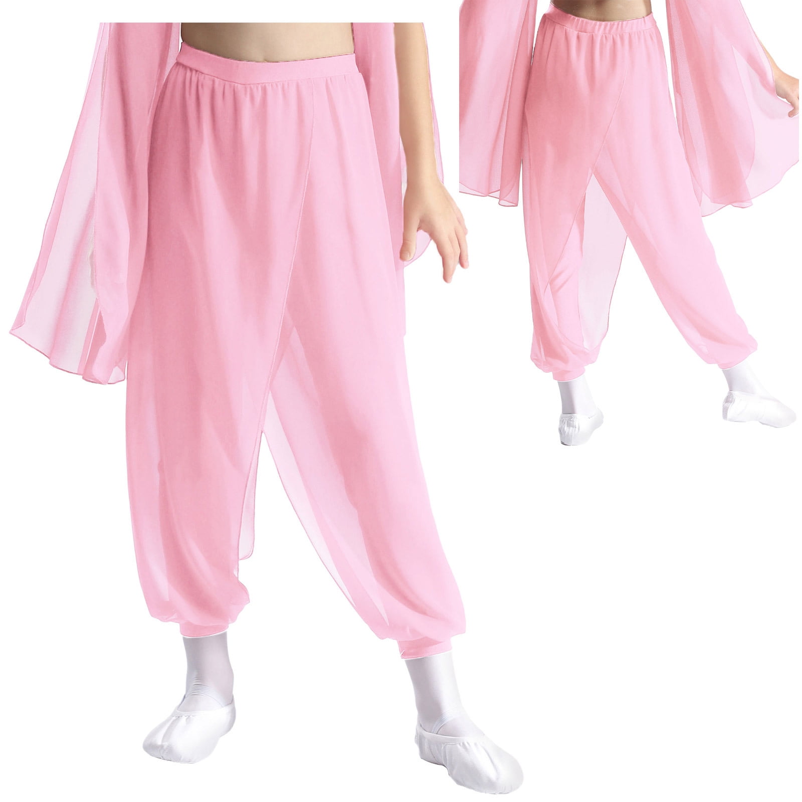 Kaerm Kids Girls Split Flowy Yoga Dance Pants Belly Dance Costume ...
