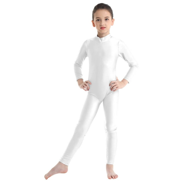 Kaerm Kids Girls Turtleneck Long Sleeve Unitards One Piece Full Body ...