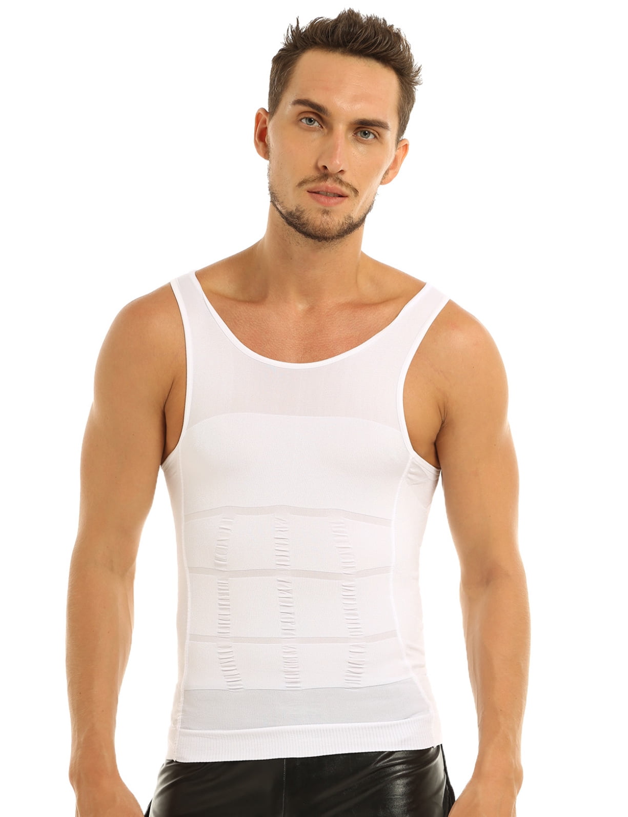 Kaerm Men's Seamless Compression Shirt Body Slimmer Shapewear ...