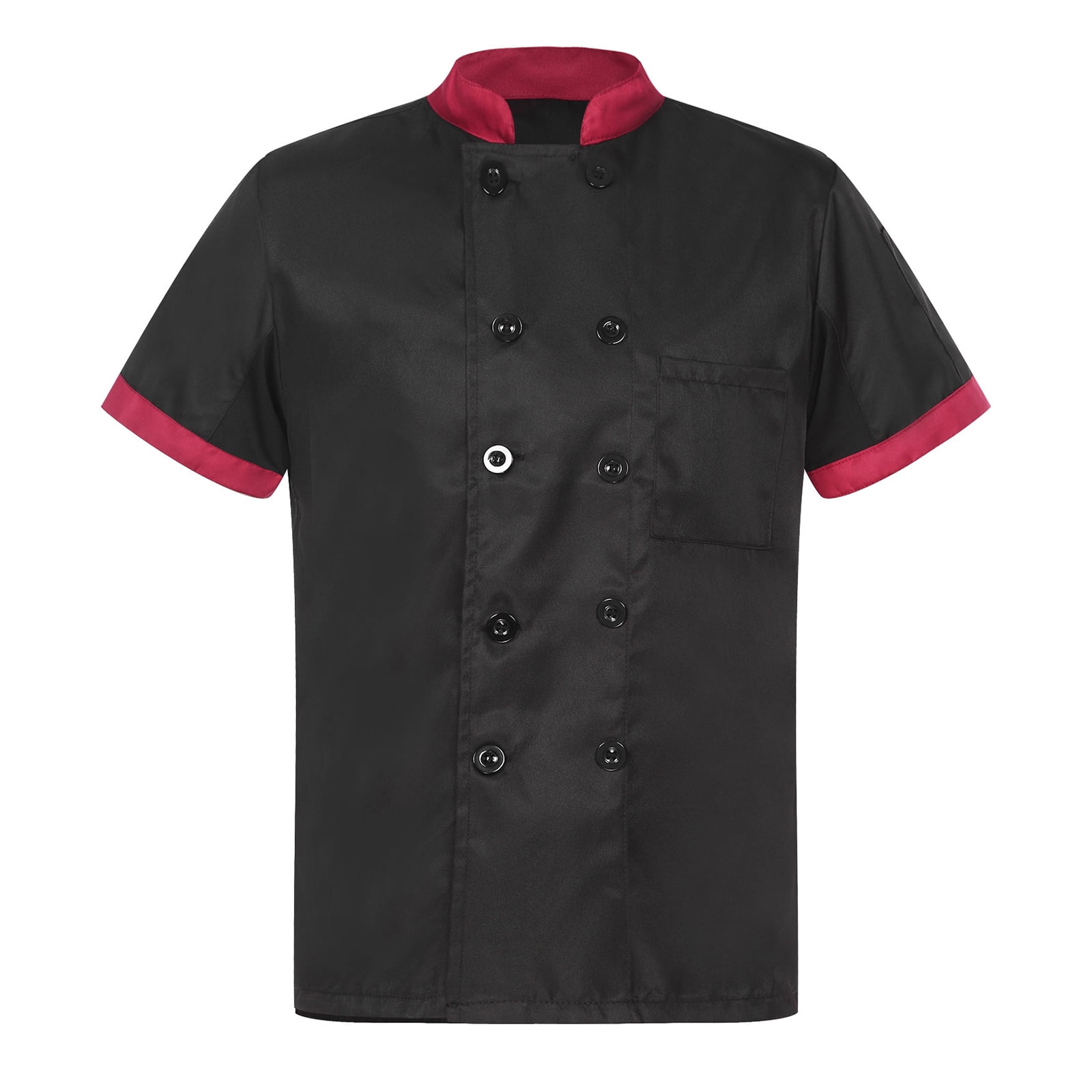 Kaerm Unisex Chef Coat Men's Short/Long Sleeve Double-Breasted Chef ...