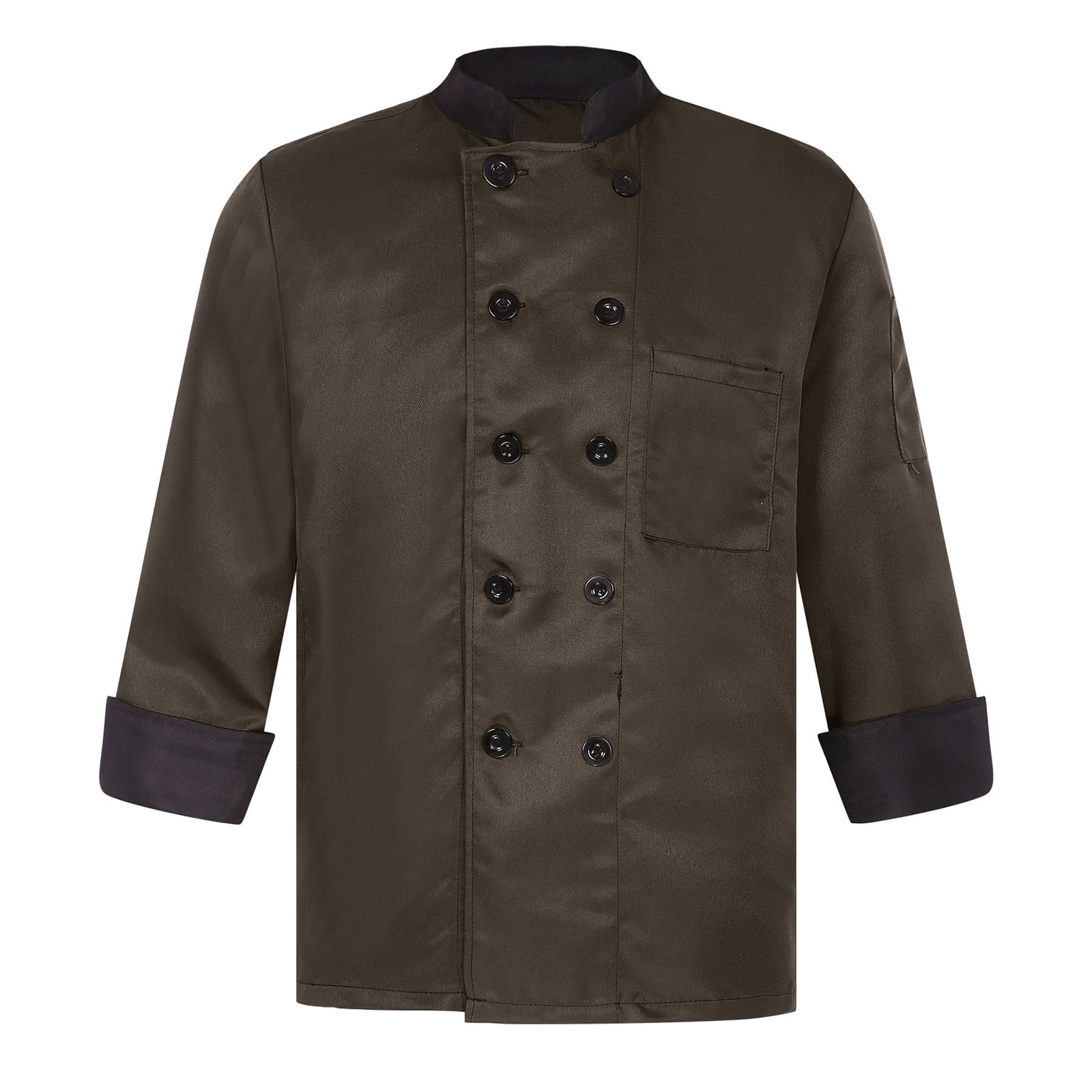 Kaerm Unisex Chef Coat Men's Short/Long Sleeve Double-Breasted Chef ...