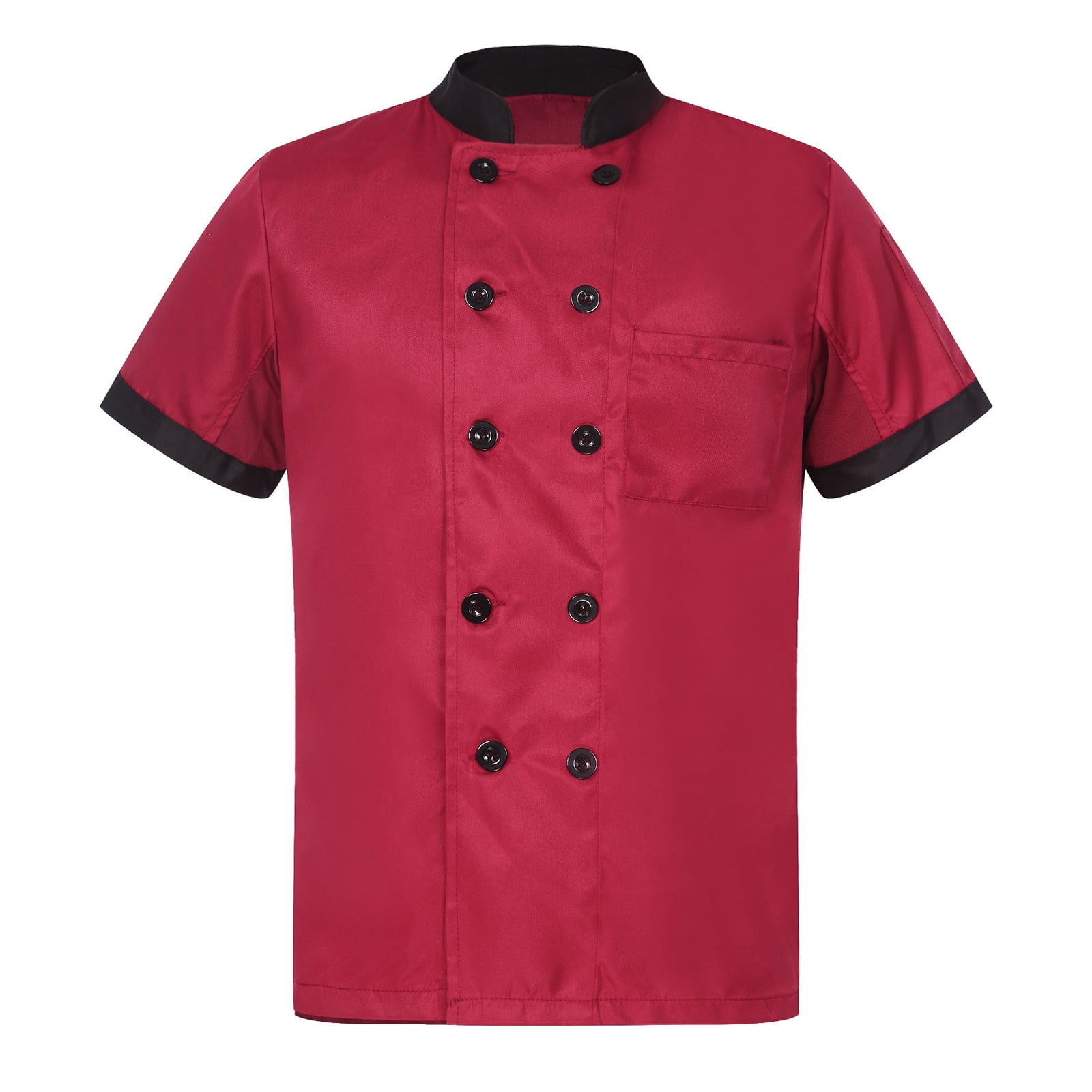 Kaerm Unisex Chef Coat Men's Short/Long Sleeve Double-Breasted Chef ...