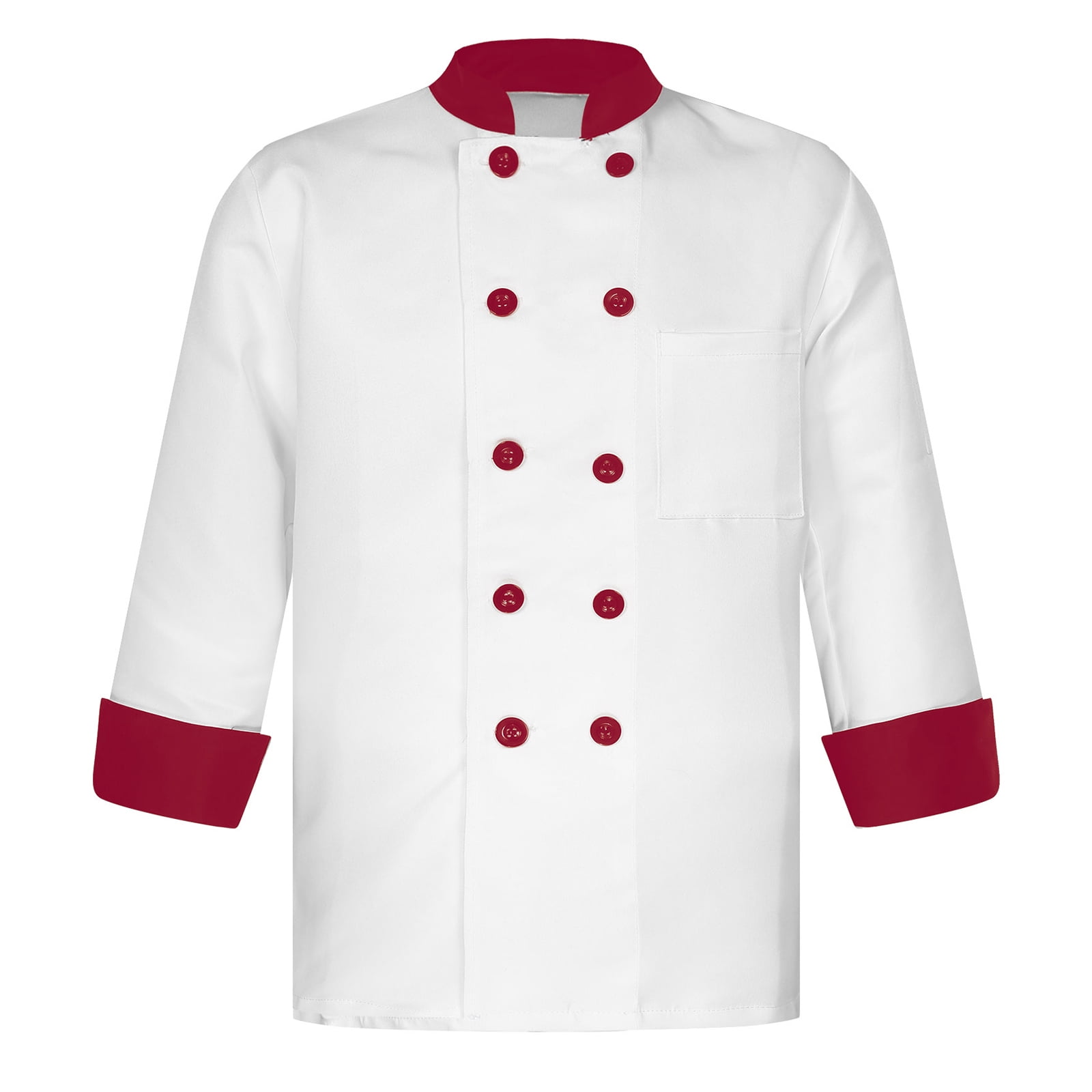 Kaerm Unisex Chef Coat Men's Short/Long Sleeve Double-Breasted Chef ...