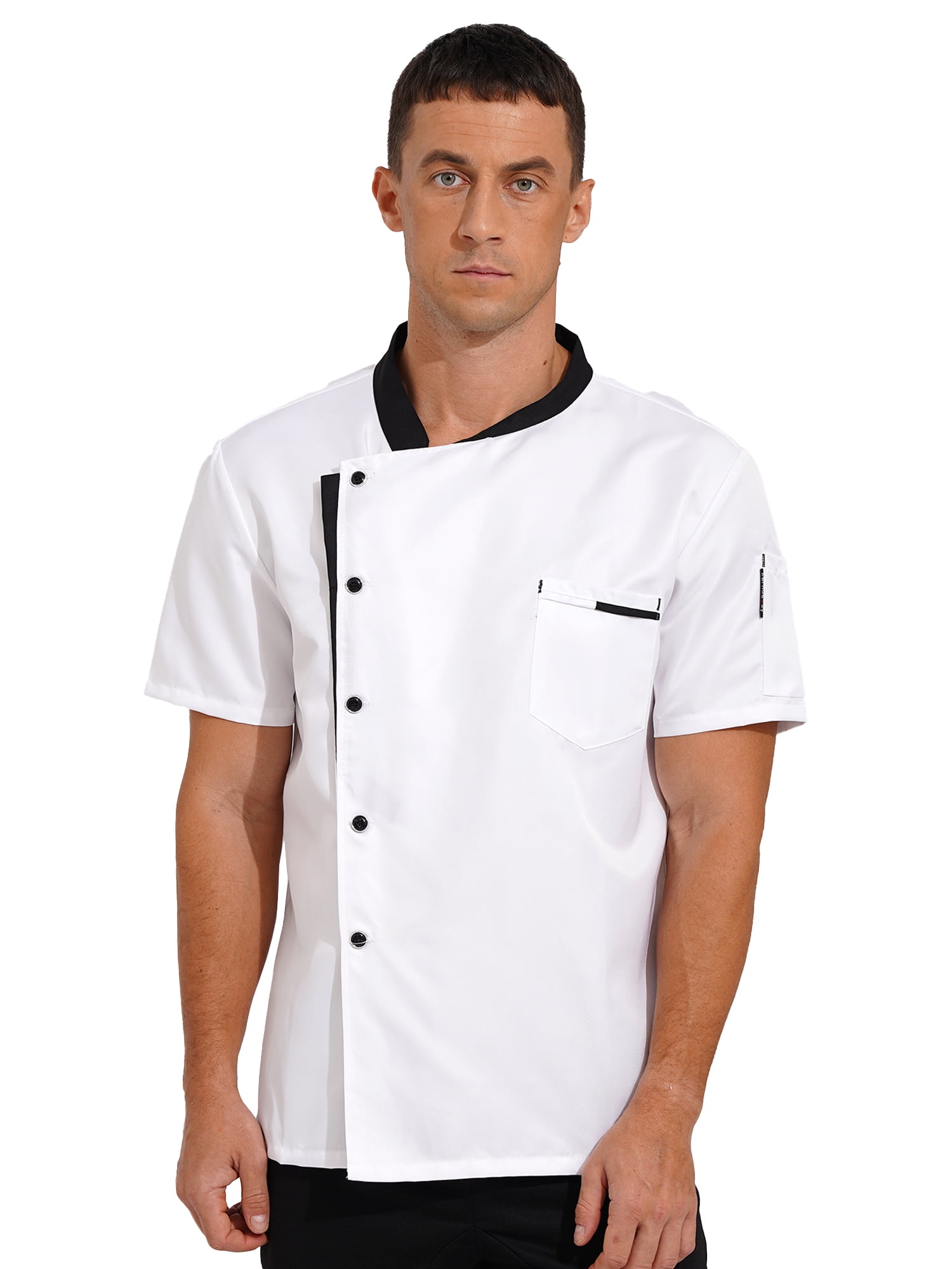 Kaerm Unisex Kitchen Hotel Chef Uniform Short Sleeve Shirt Lightweight ...