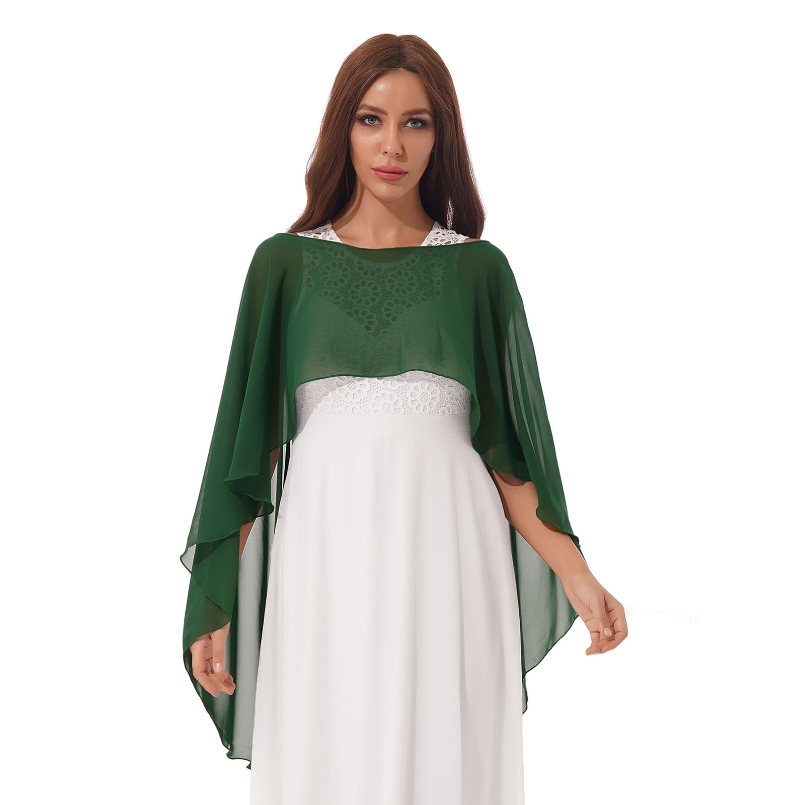 Kaerm Women Chiffon Capes Soft Shawls and Wraps Capelets for Evening ...