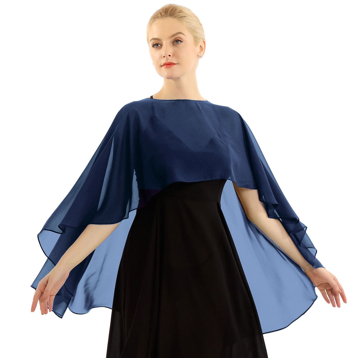 Kaerm Women Chiffon Capes Soft Shawls and Wraps Capelets for Evening ...
