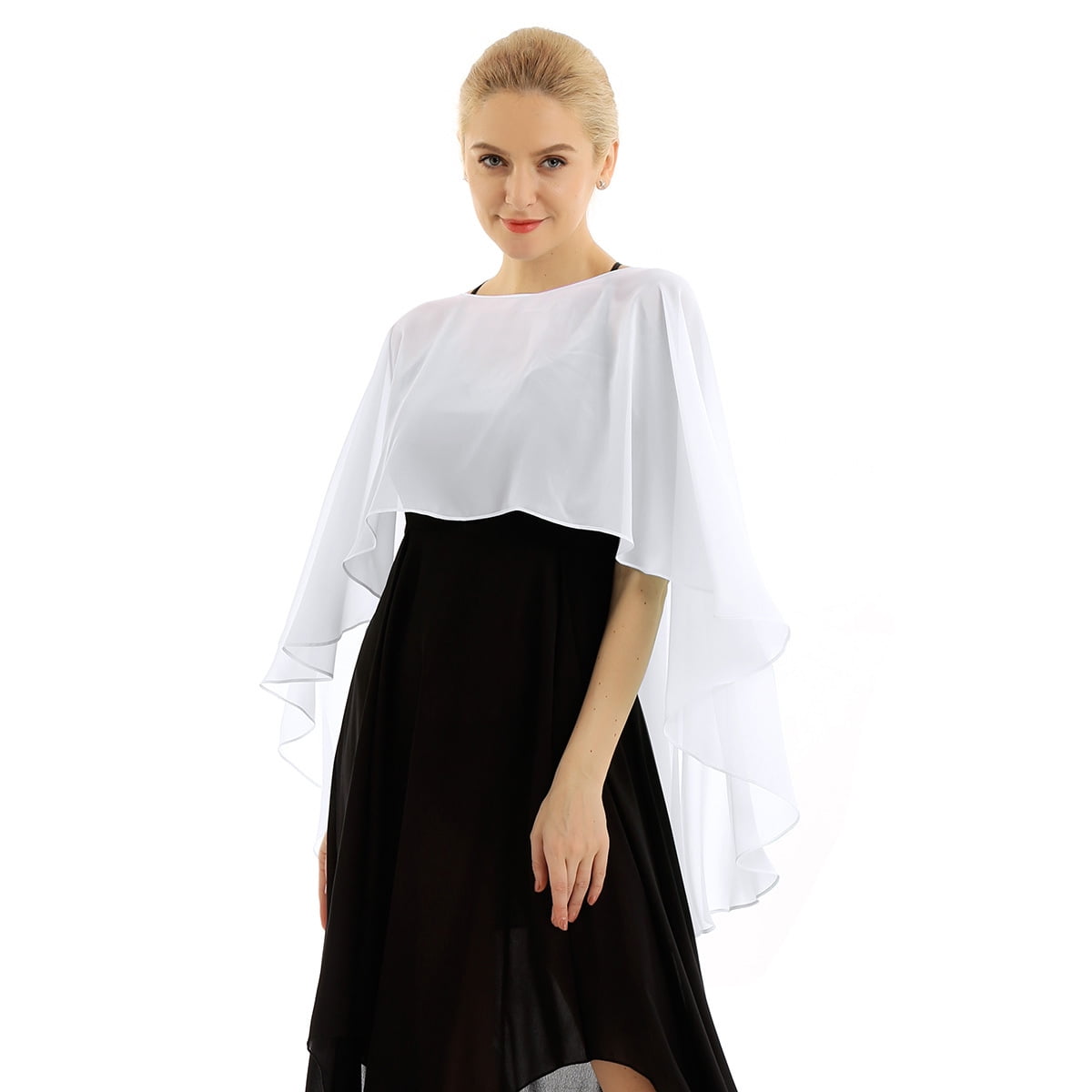 Kaerm Women Chiffon Capes Soft Shawls and Wraps Capelets for Evening ...