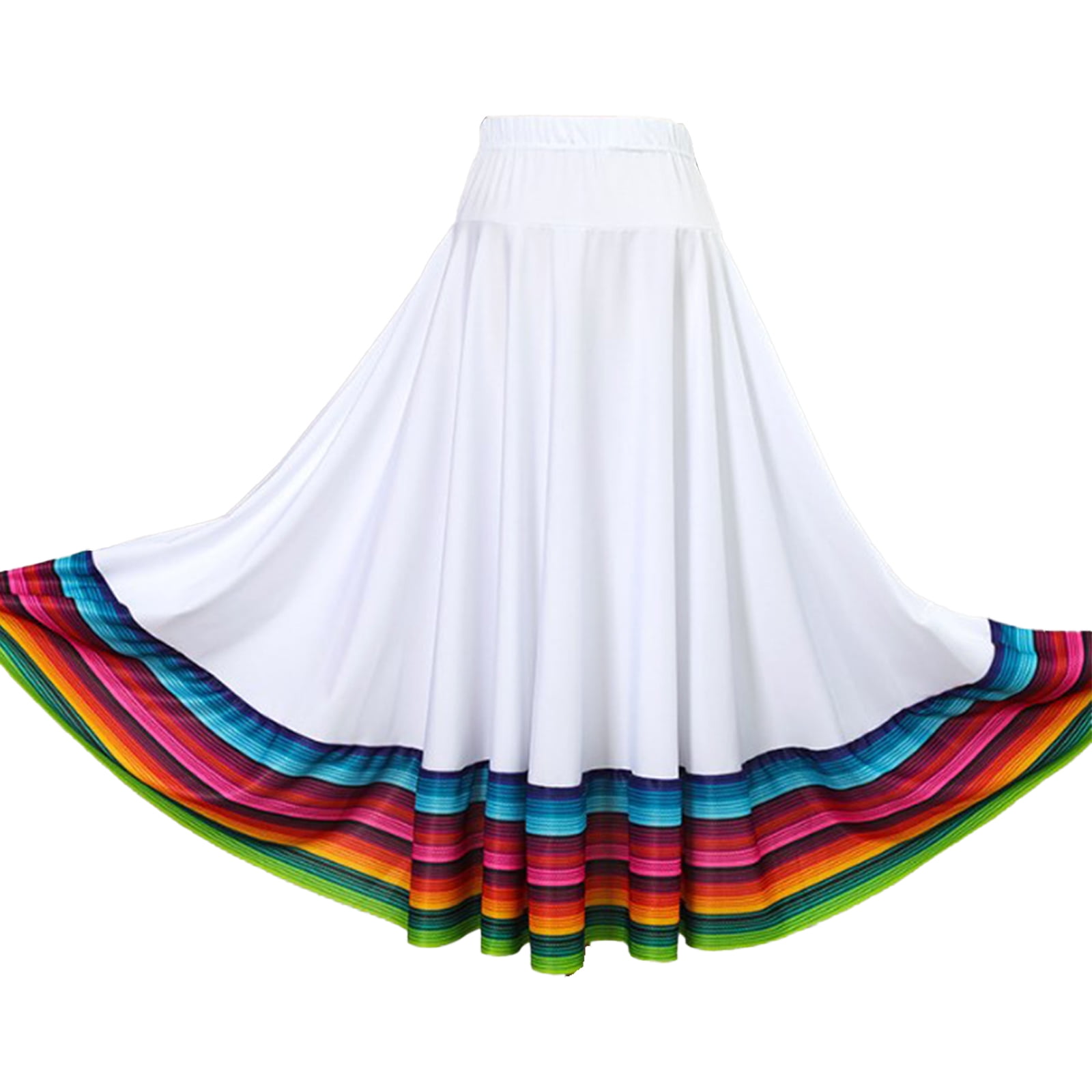 Kaerm Women Folklorico Dance Skirts Spanish Swing Skirt Mexican ...