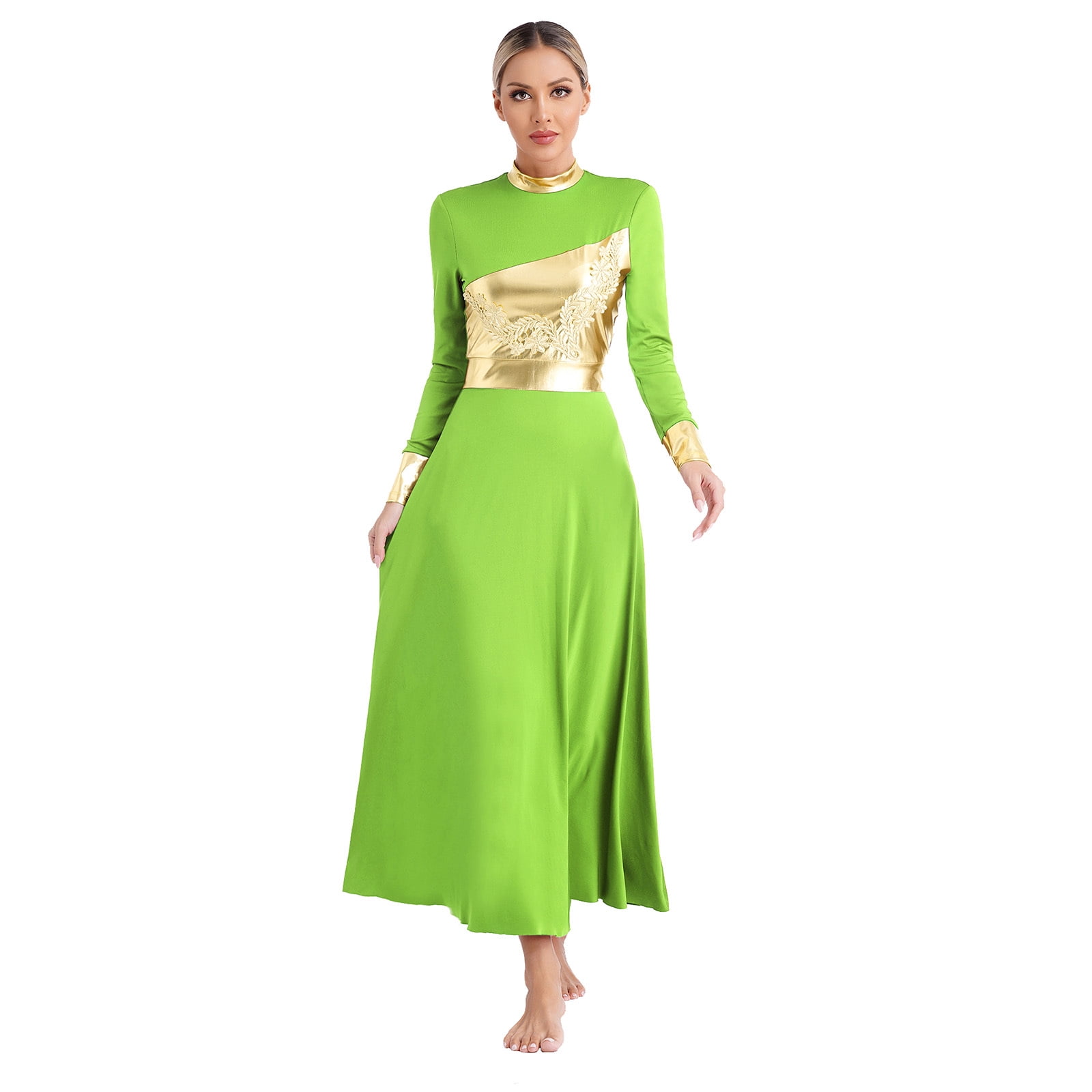 Kaerm Women Liturgical Praise Dance Worship Long Dress Long Sleeve ...