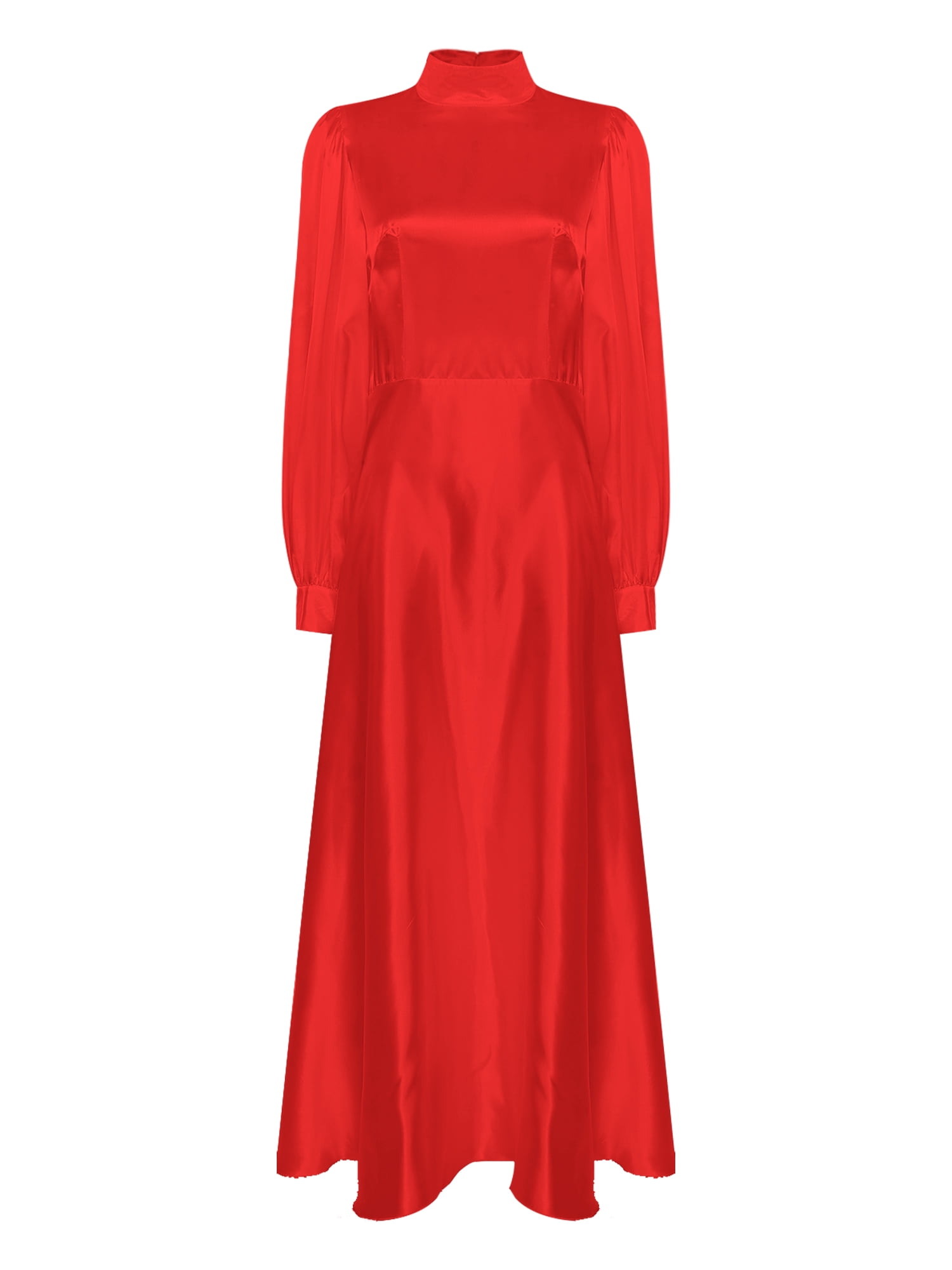 Kaerm Women's Clergy Robe Church Choir Maxi Dress Long Sleeve High Neck ...