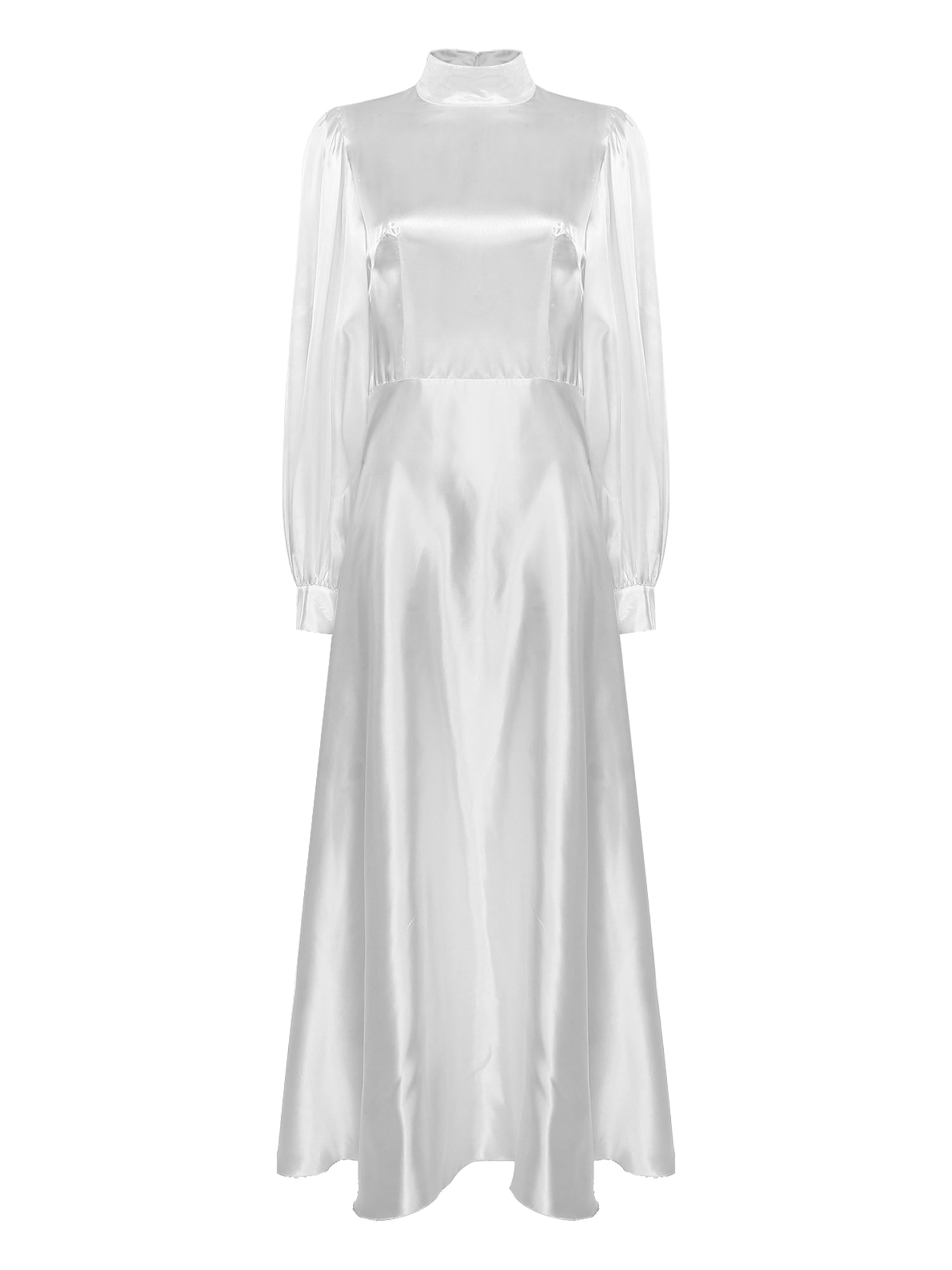 Kaerm Women's Clergy Robe Church Choir Maxi Dress Long Sleeve High Neck ...