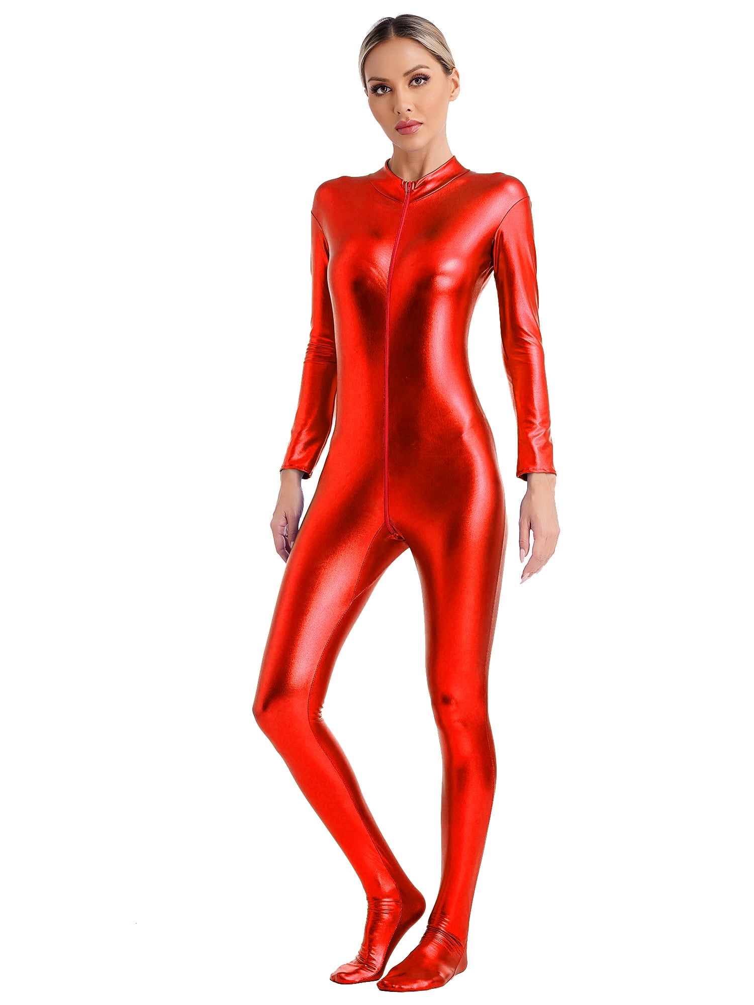 Kaerm Women's One-Piece Gymnastics Leotard Spandex Zentai Unitard Body ...