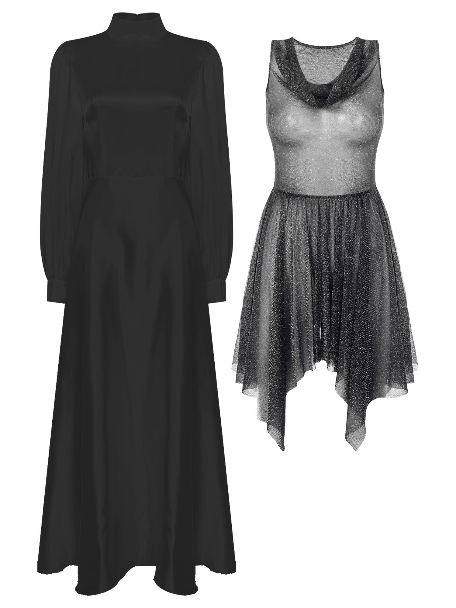 Kaerm Women's Praise Dance Outfit Long Sleeve Maxi Dress with See ...