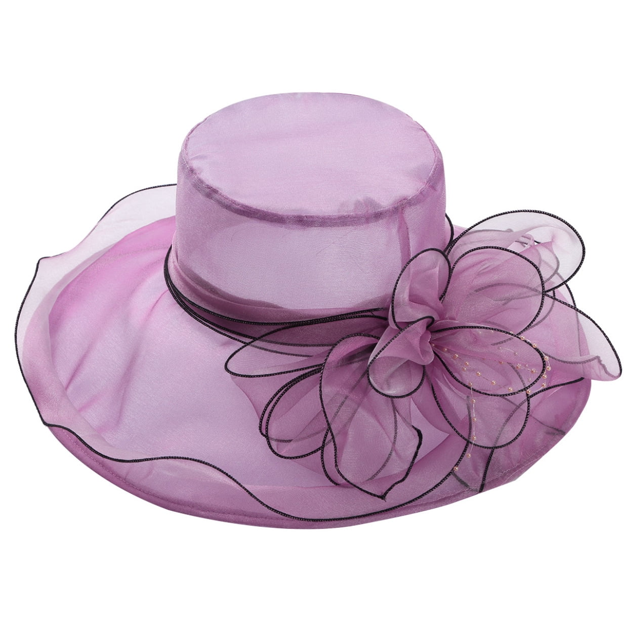 Kaerm Womens Organza Church Hat Elegant Church Wedding Bridal Cap Tea ...