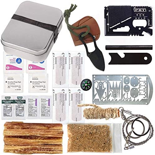 Kaeser Survival Emergency Tin First Aid Fatwood 22-1 Card Fishing 14-1 ...