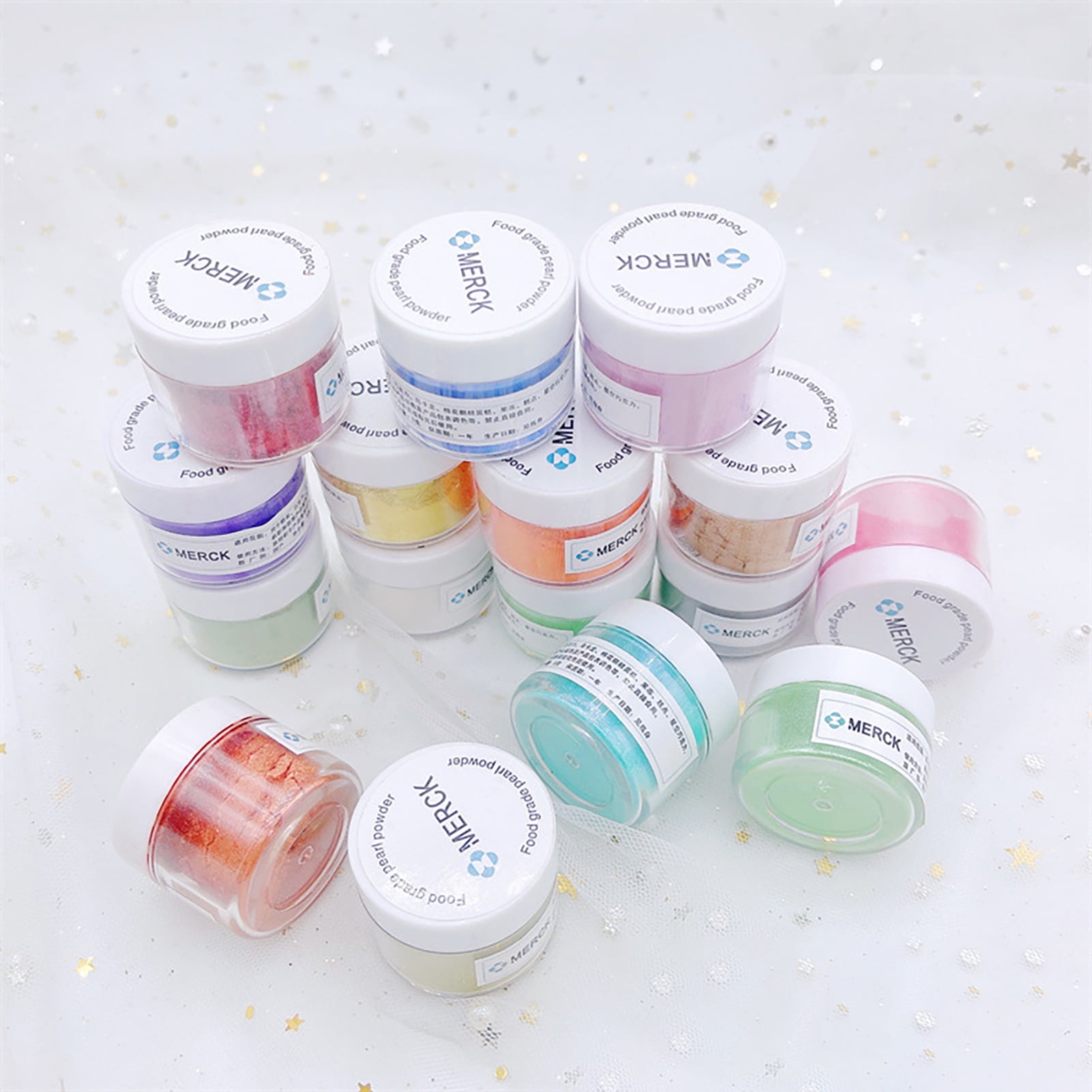 Kaesi 1 Bottle DIY All-natural Baking Glitter Powder Bright Color ...
