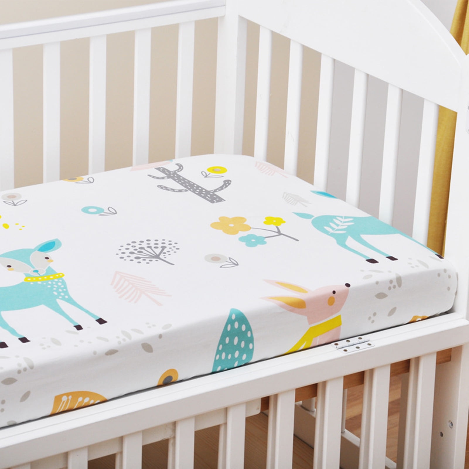 Kaesi Soft Breathable Cotton Baby Bed Sheet Crib Cover with Elastic ...
