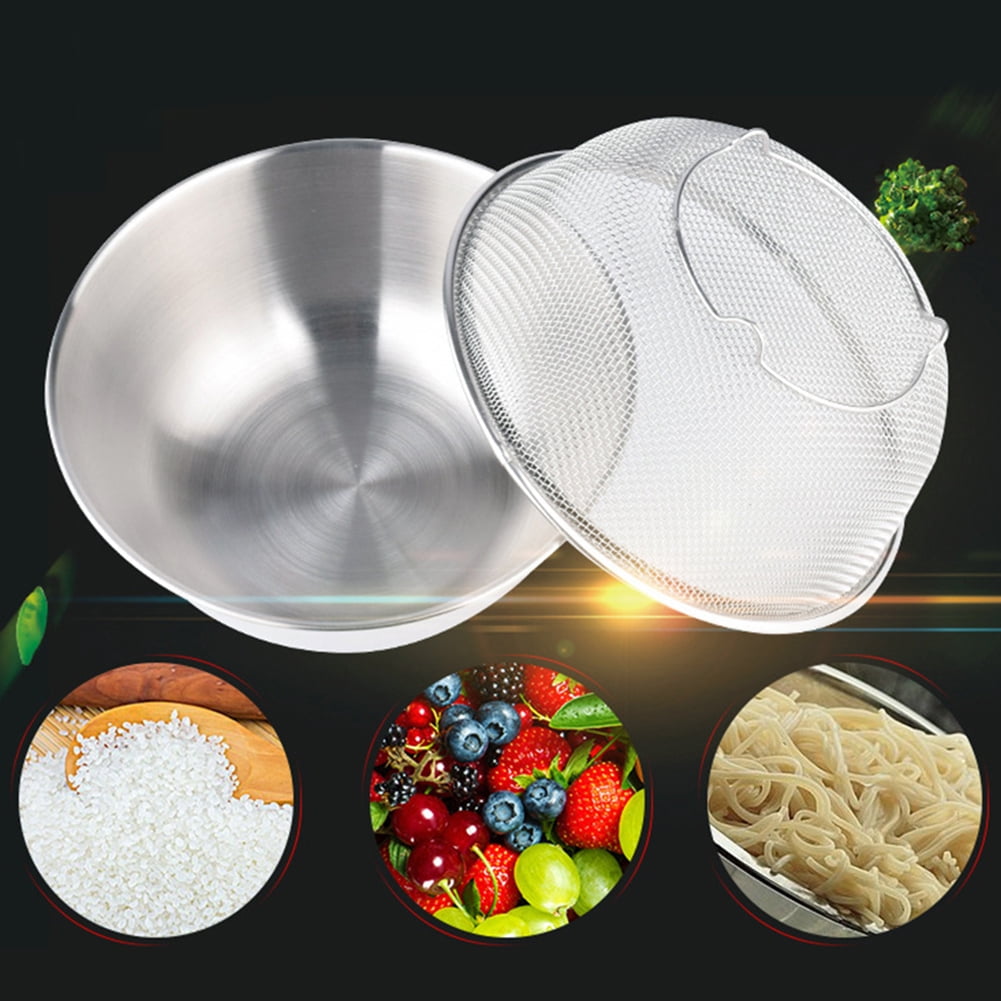 Kaesi Stainless Steel Drain Mesh Basket Strainer Bowl Fruit Rice Sieve ...