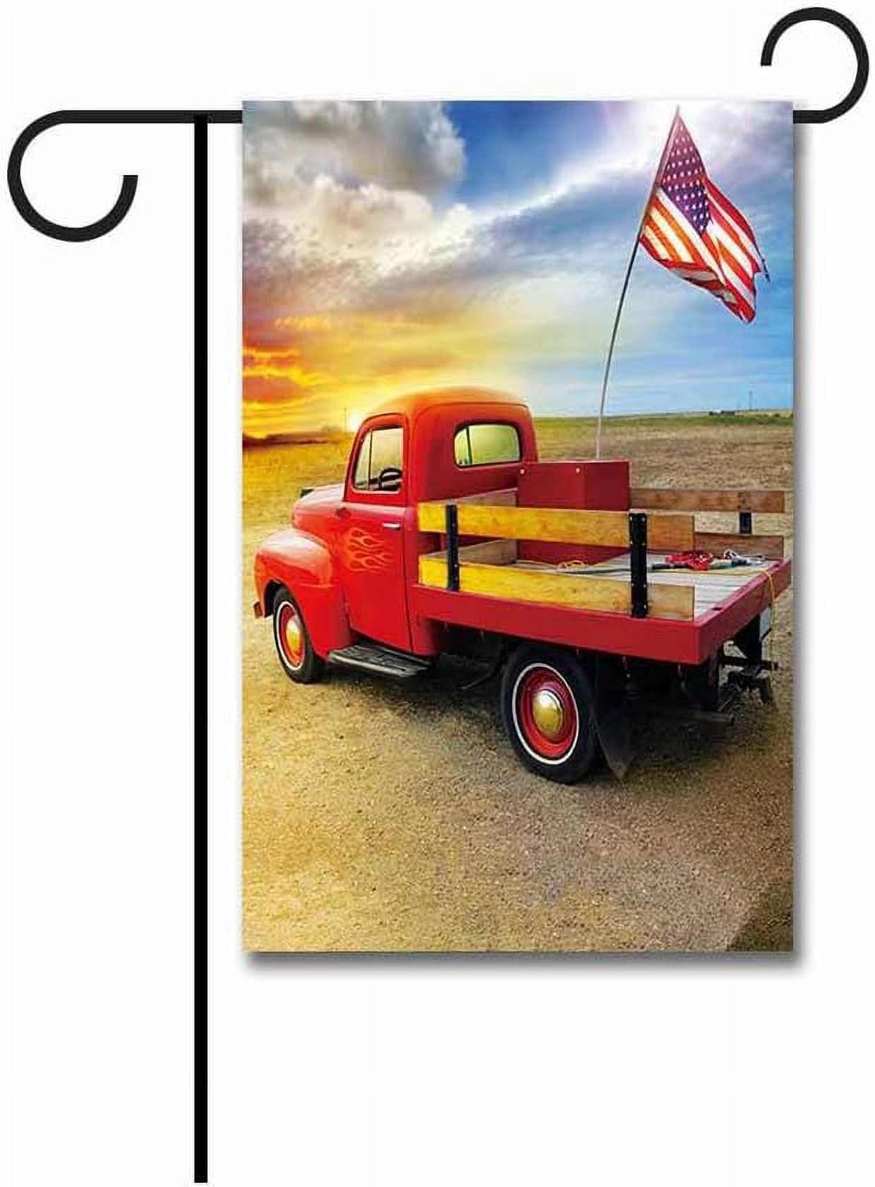 KafePross Track in Outdoor with American Flag Garden Flags 12.5 x 18 ...