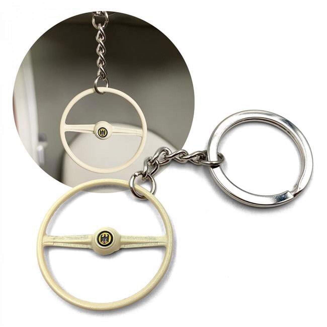 KaferLab 1955-67 Volkswagen 2 Spoke Bus Beige Steering Wheel Keychain ...