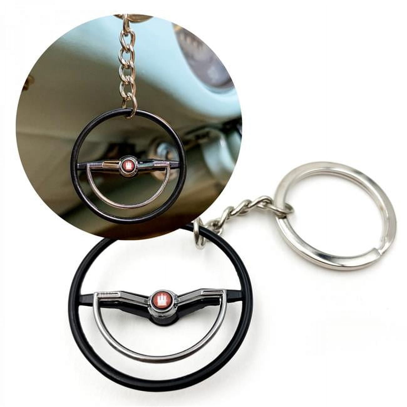 KaferLab 1960-63 Volkswagen Beetle Black Dished Steering Wheel Keychain ...