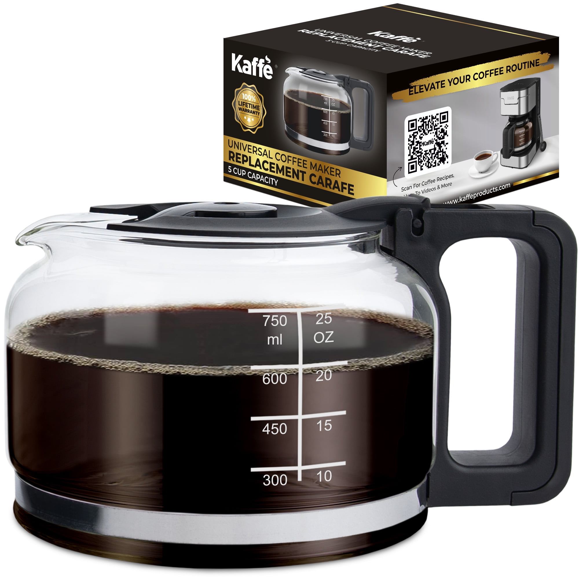 Kaffe 5-Cup Universal Replacement Coffee Carafe – Durable Glass ...