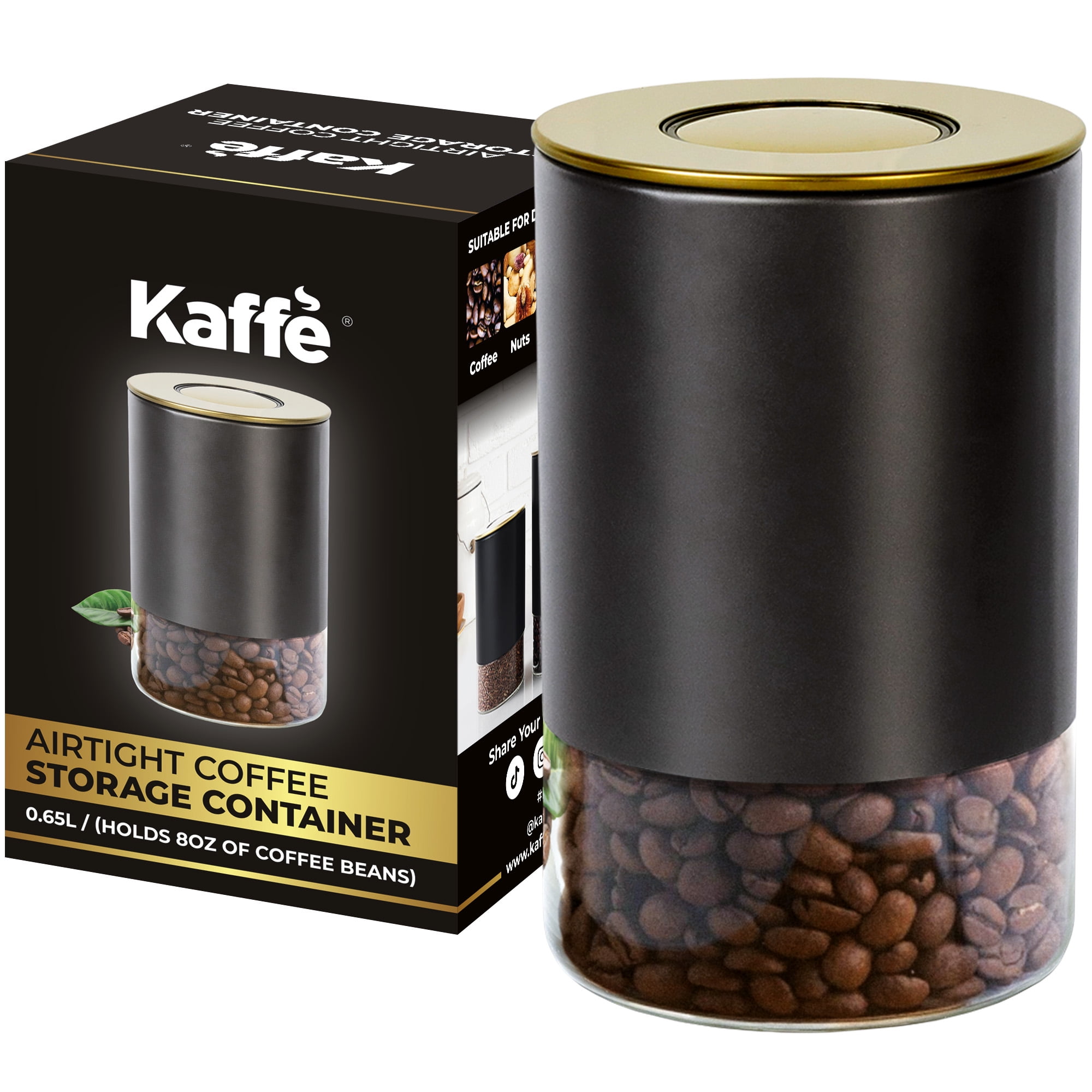 Kaffe Coffee Canister, Perfect Coffee Container Airtight, Smart Coffee ...