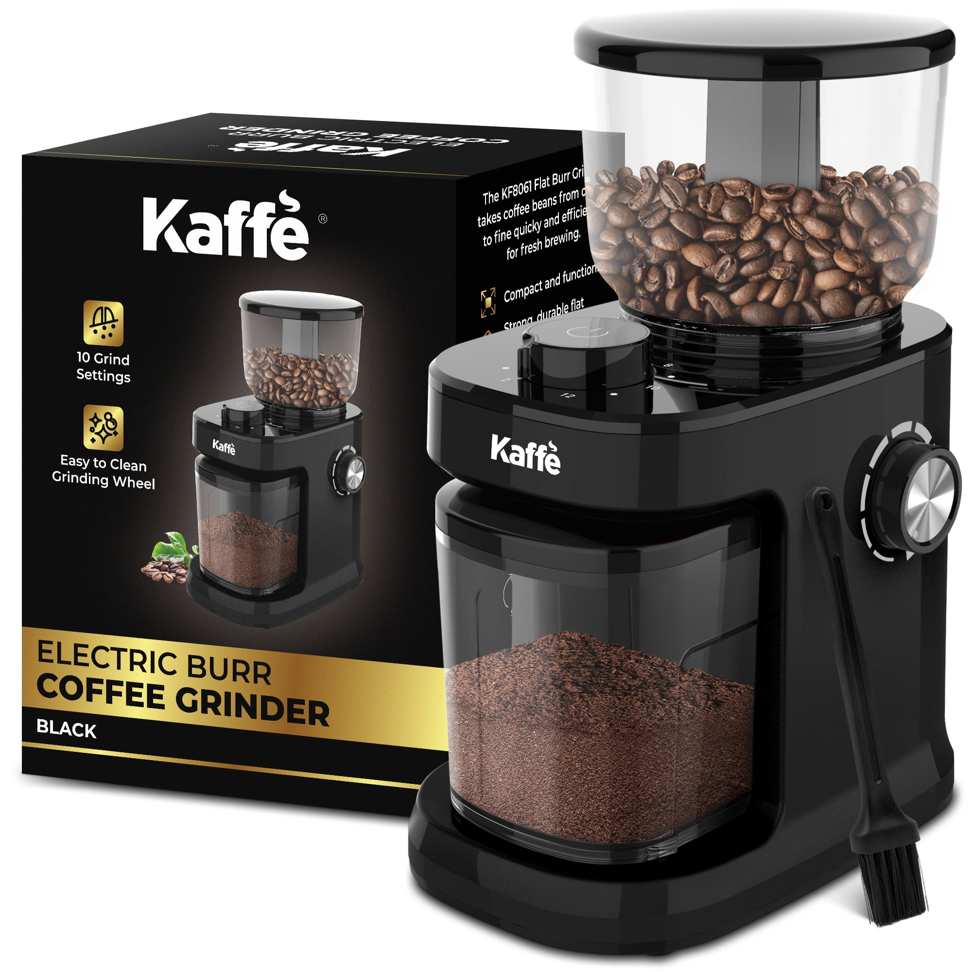 Kaffe Electric Burr Coffee Grinder (8oz) – Adjustable Coarseness ...