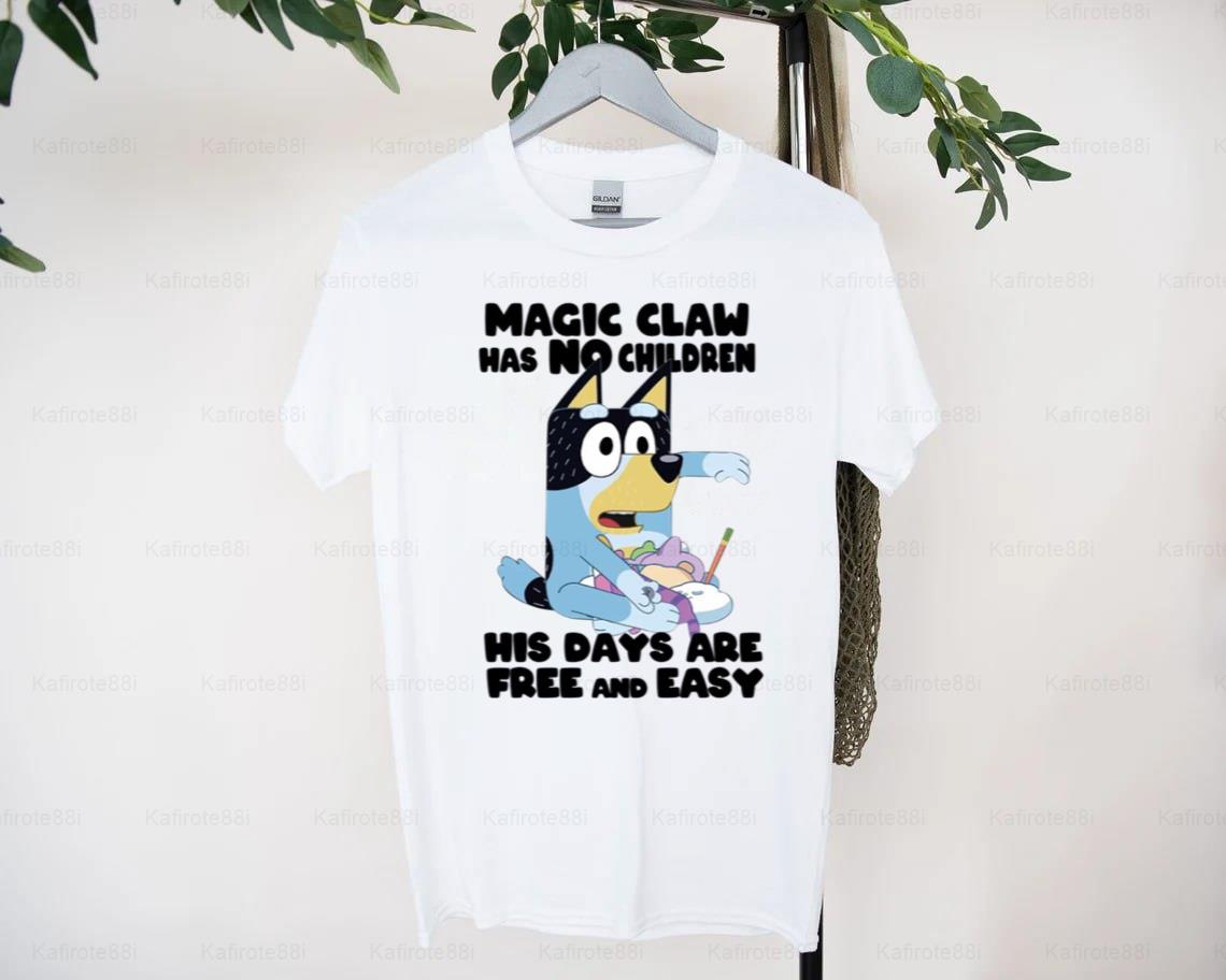 Kafirote88i Bluey Bandit Magic Claw No Kids Free & Easy Shirt, for men ...